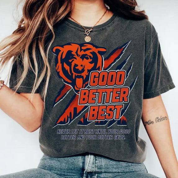 Chicago Sports Graphic Cotton T-Shirt Featuring Bear Claw Symbol and ...