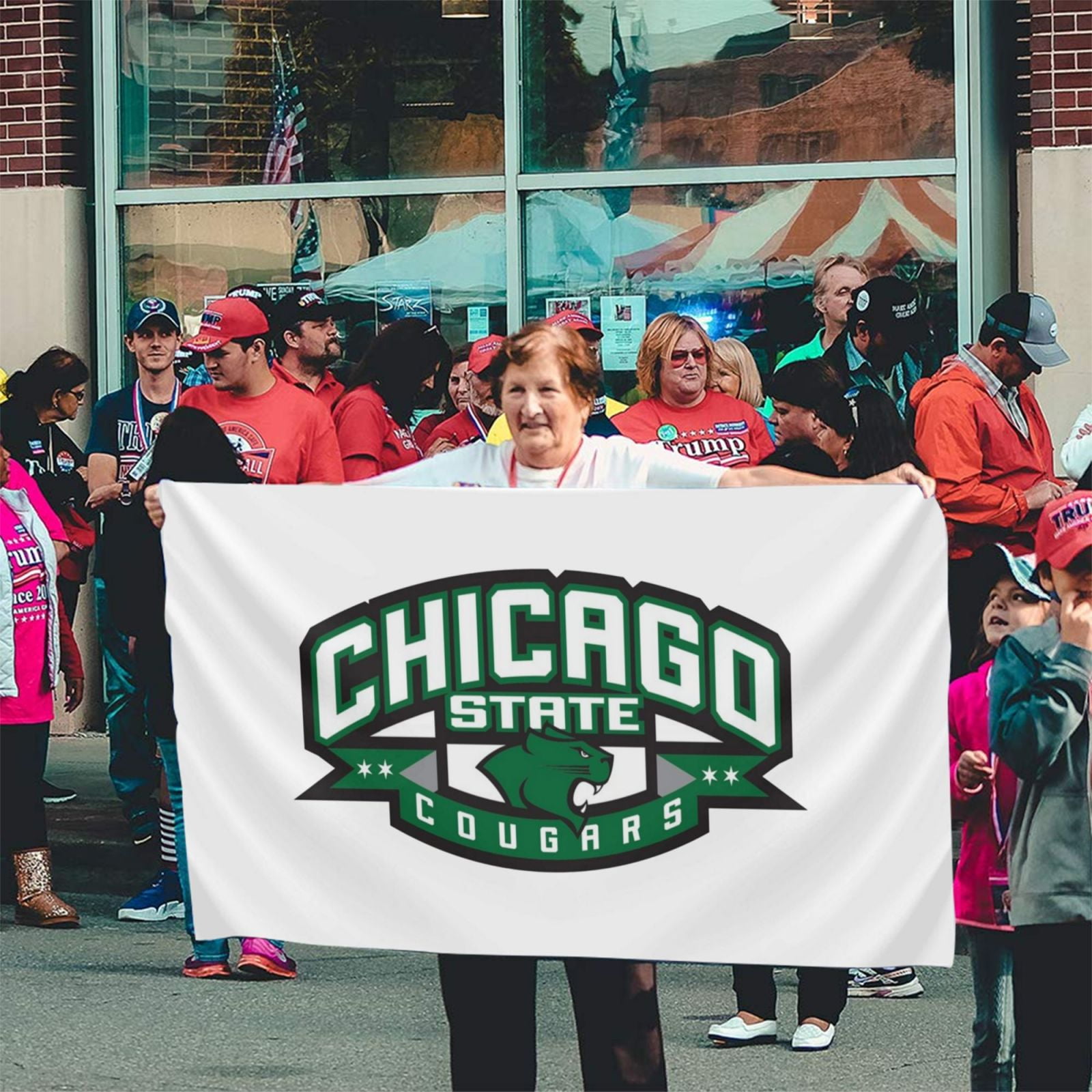 Chicago State University Flag 3x5 Outdoor ,Sewn Stripes, Stronger Brass ...