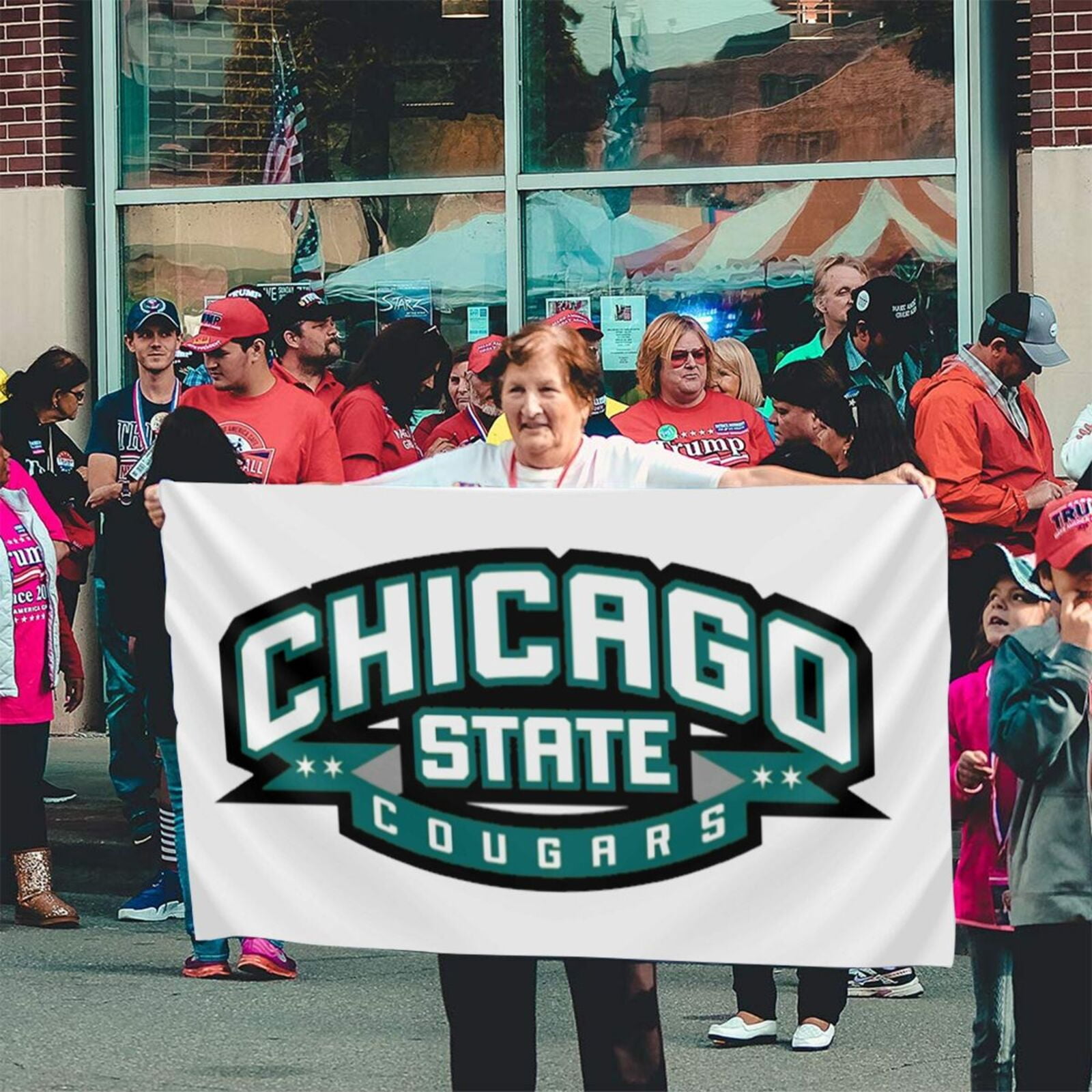 Chicago State University Logo Banner Breeze Flag Double sided Outdoor ...