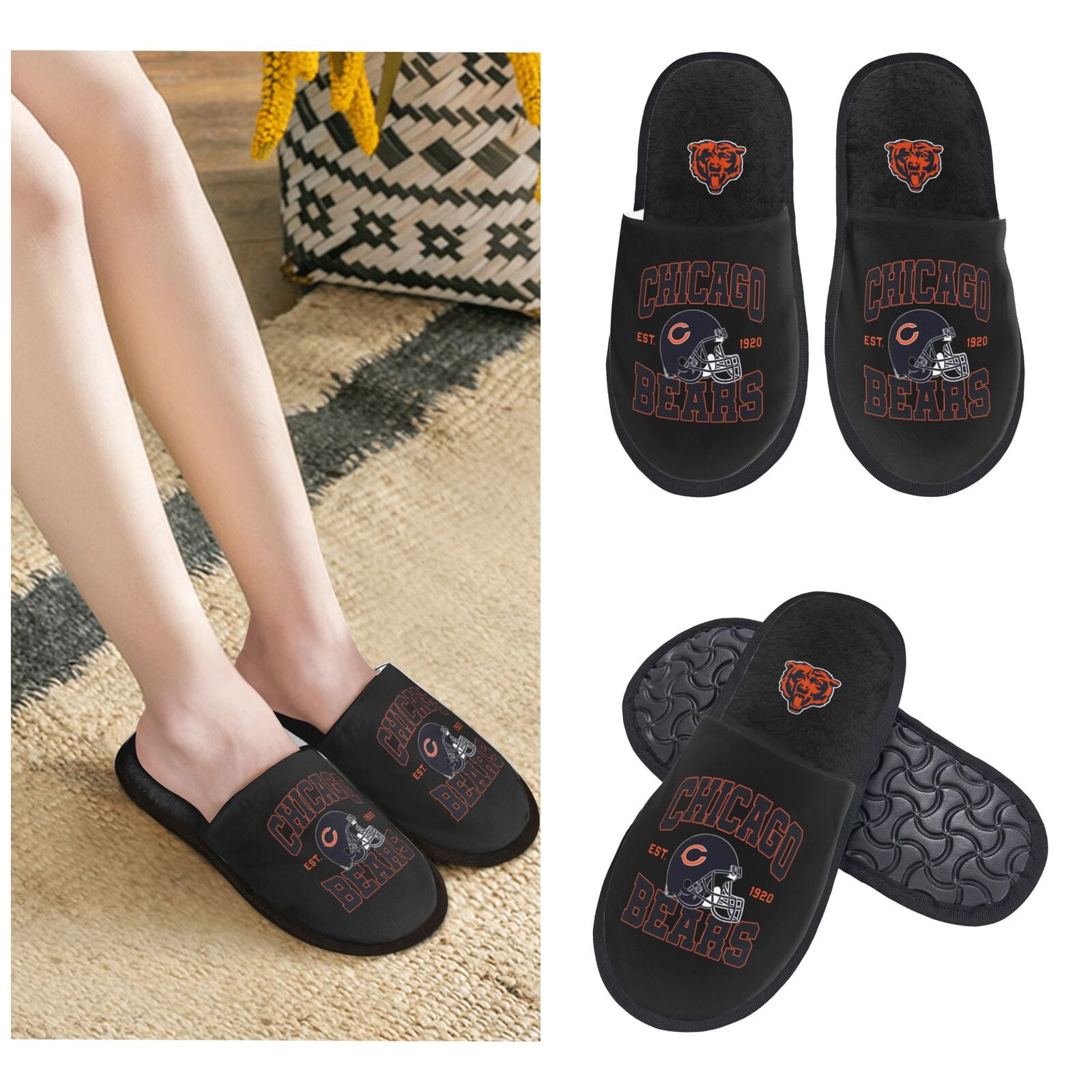 Chicago Team Adult Furry EVA Slippers Warm Slippers Indoor Slippers ...