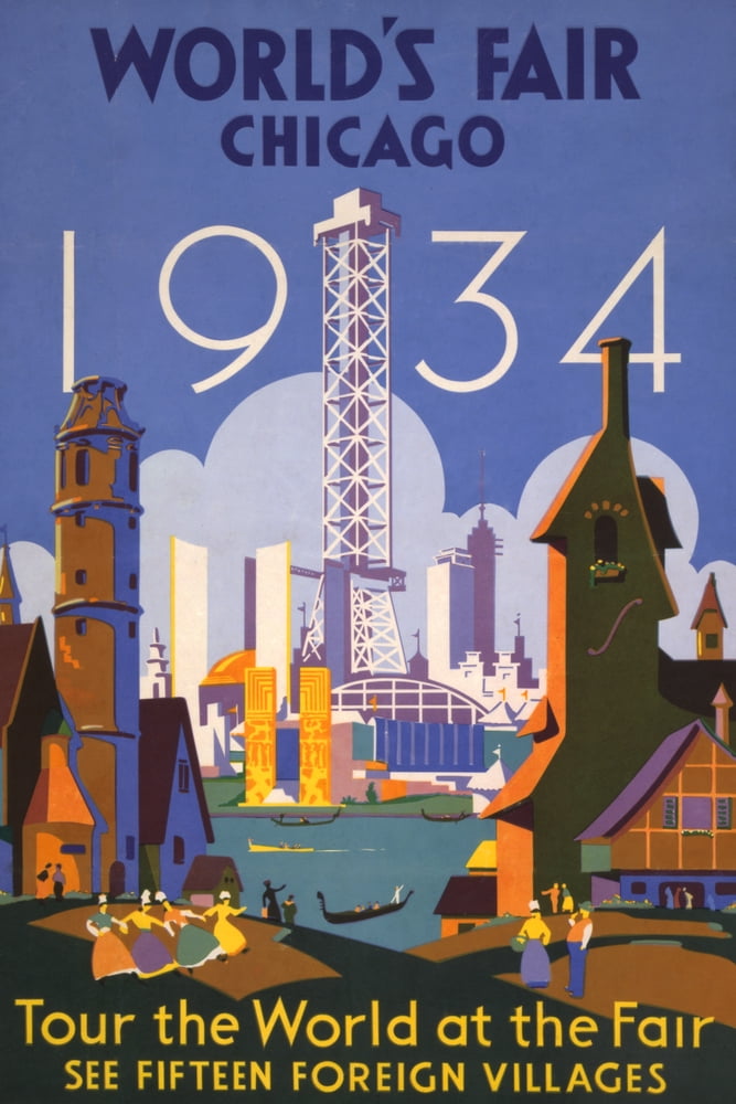 Chicago World's Fair Poster, Tour the World (24x36 Giclee Gallery Art ...