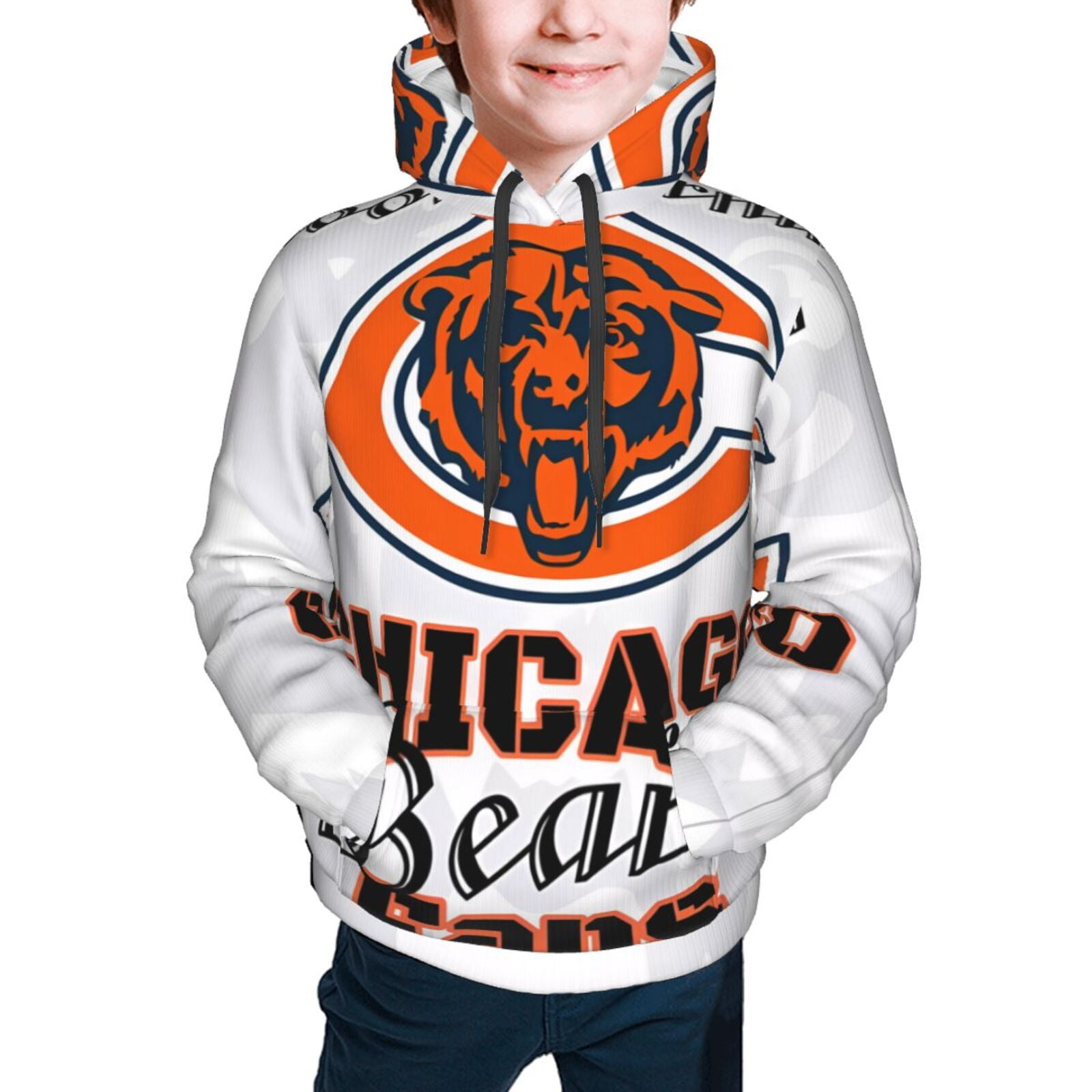 Chicago Youth Hoodies, Football Team Themed Fashion Sweatshirts, Fan ...