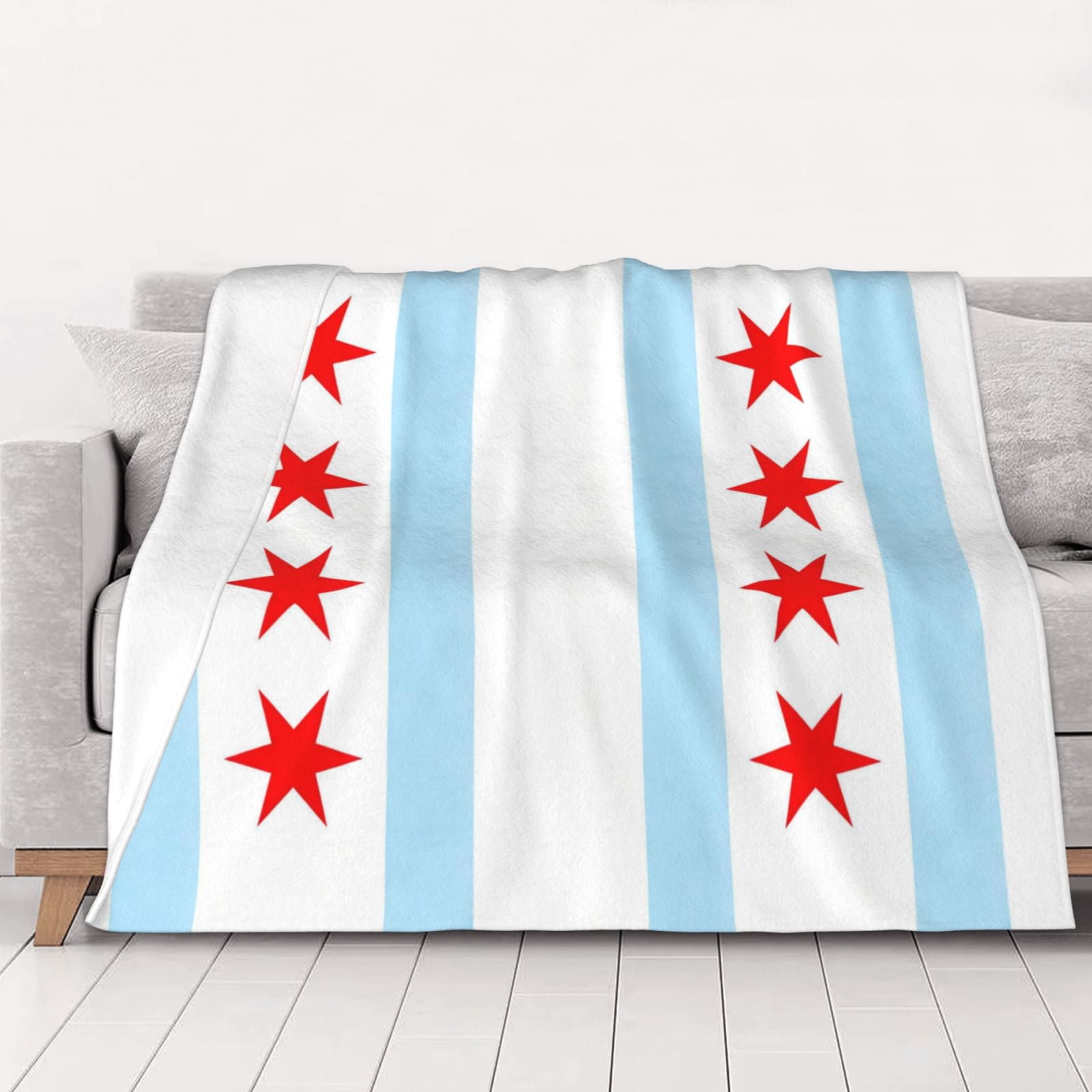 Chicagoan City Flag Throw Blanket Warm Camping Outdoor Light Weight ...