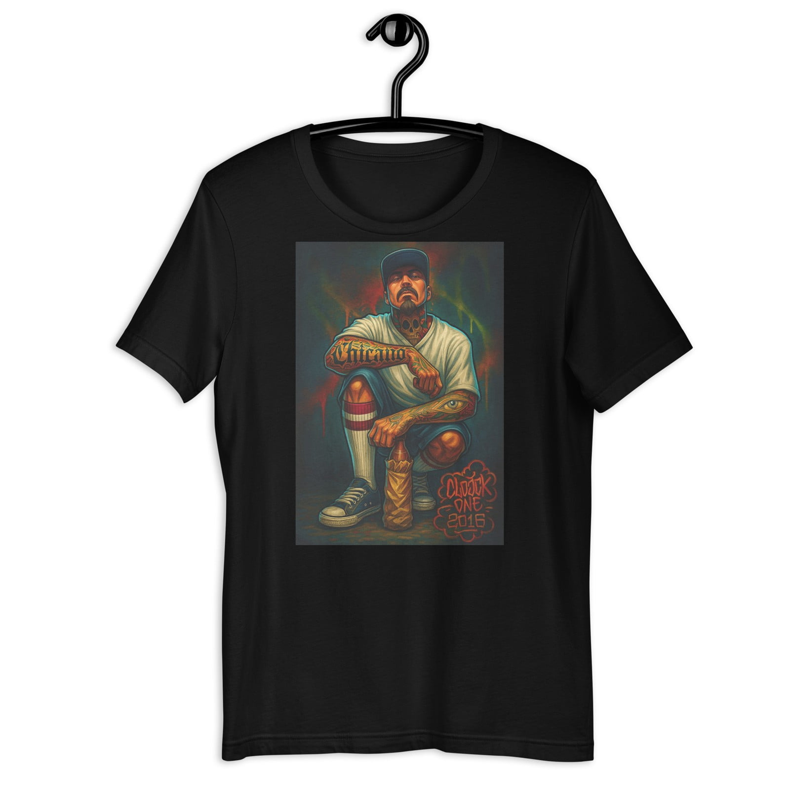 Chicano Tattoo Homie T-Shirt Street Culture Urban Graphic Tee - Walmart.com