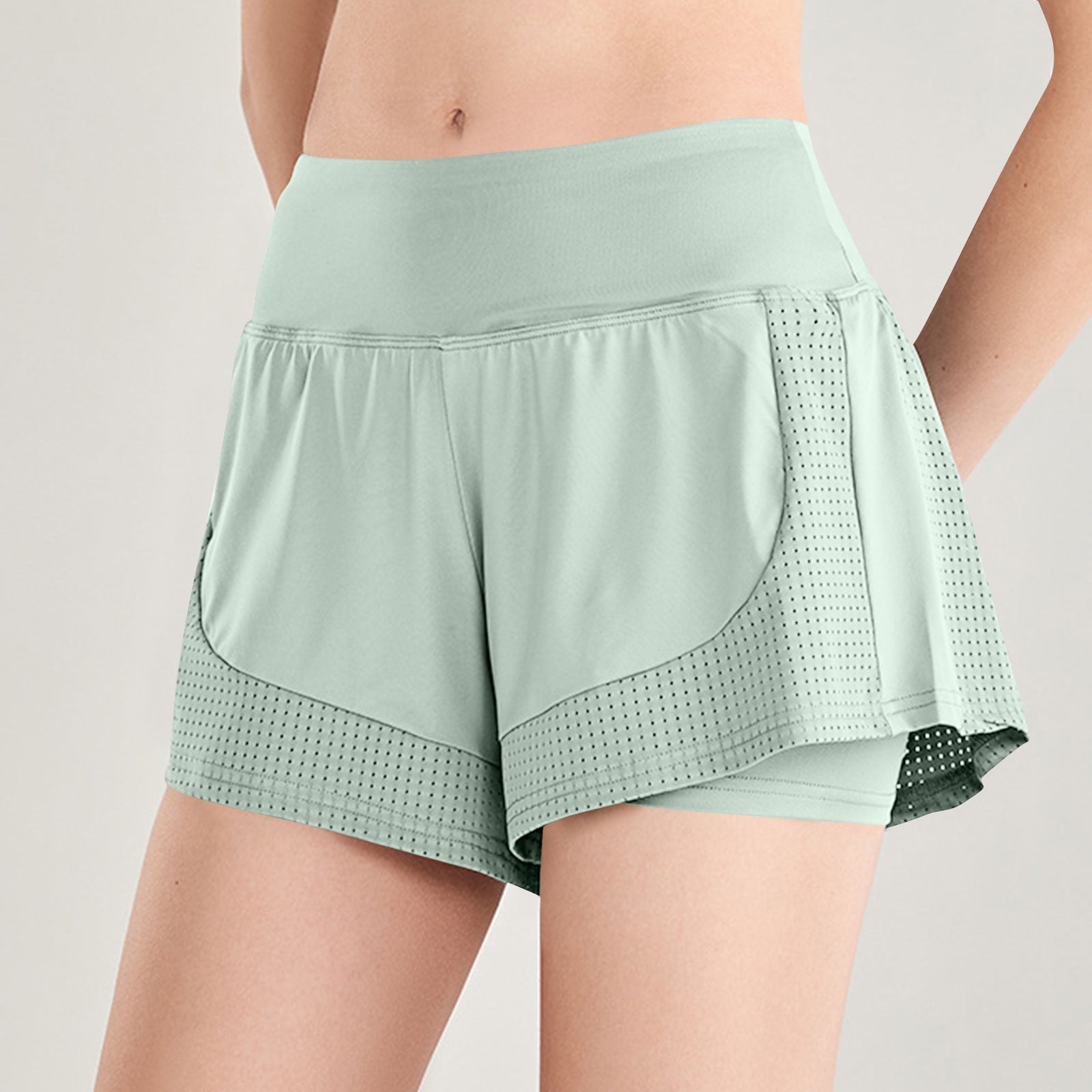 Chiccall 2 in 1 Plue Size Women's Athletic Shorts, Breathable ...