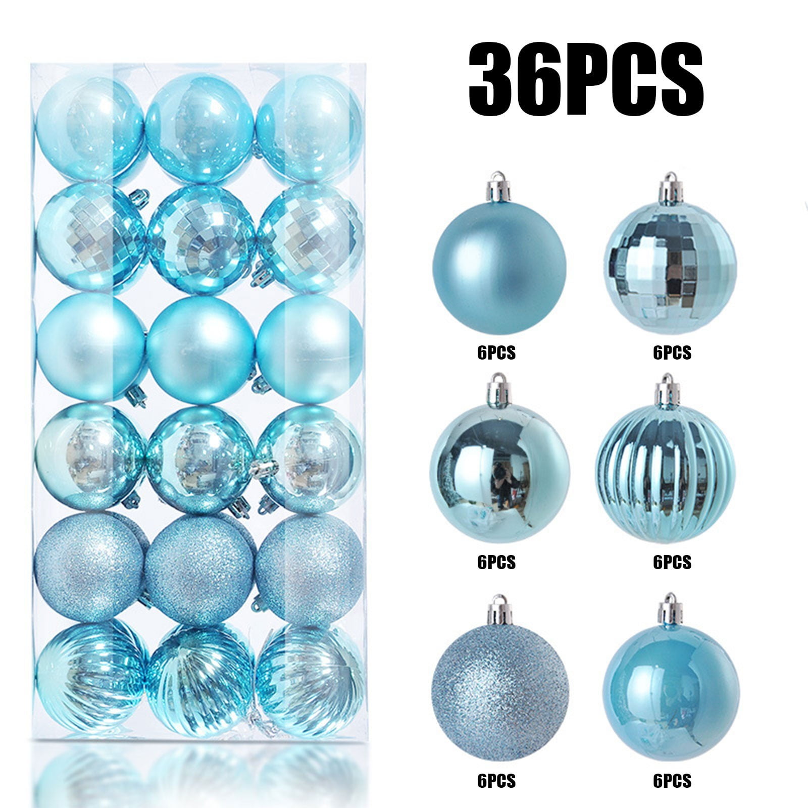 Chiccall 36Pcs Shatterproof Christmas Ornaments, 30mm Glitter Bulbs ...