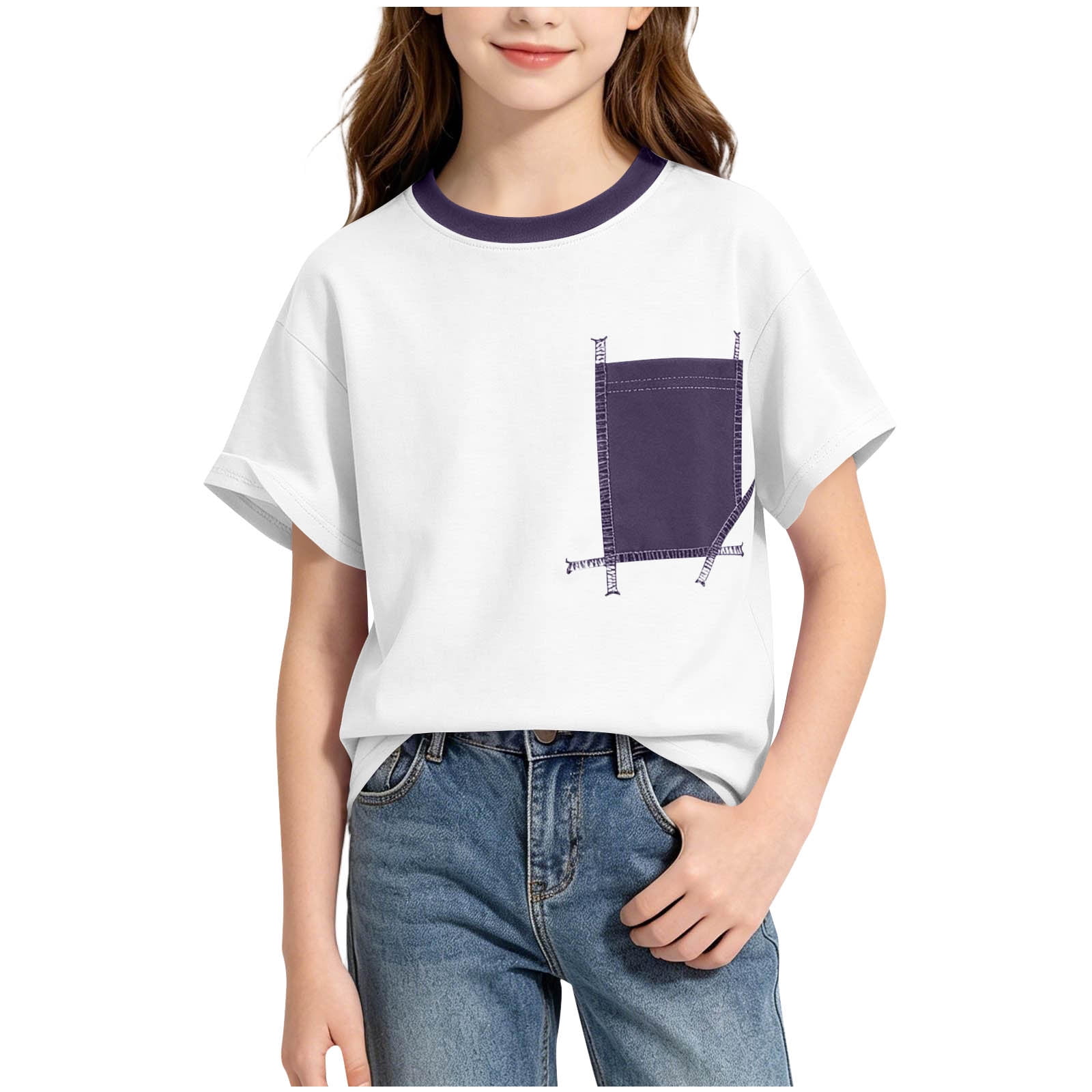 Chiccall Boys and Girls T Shirts Fashion Color-Blocked Short Sleeve ...