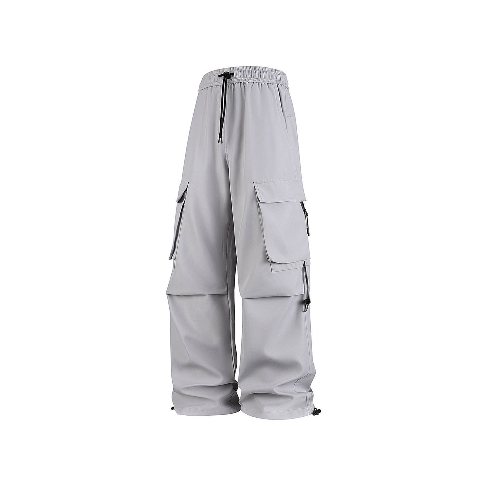 Chiccall Cargo Pants for Men Baggy Wide Leg Toggles Pleated Pants ...