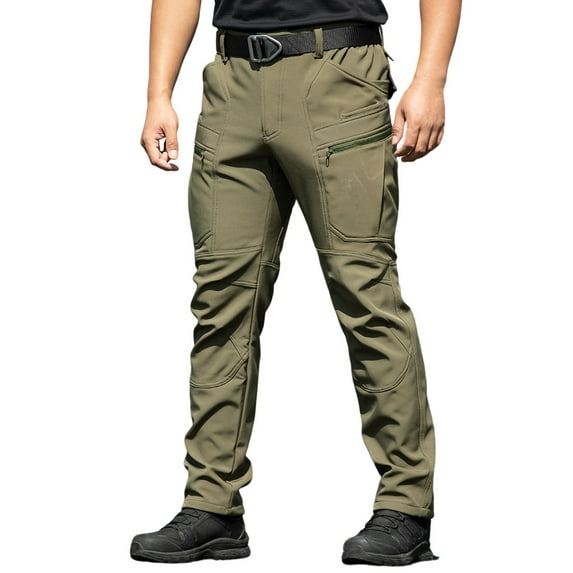 Chiccall Cargo Pants for Men Fleece Lined Soft Waterproof Ripstop Work ...