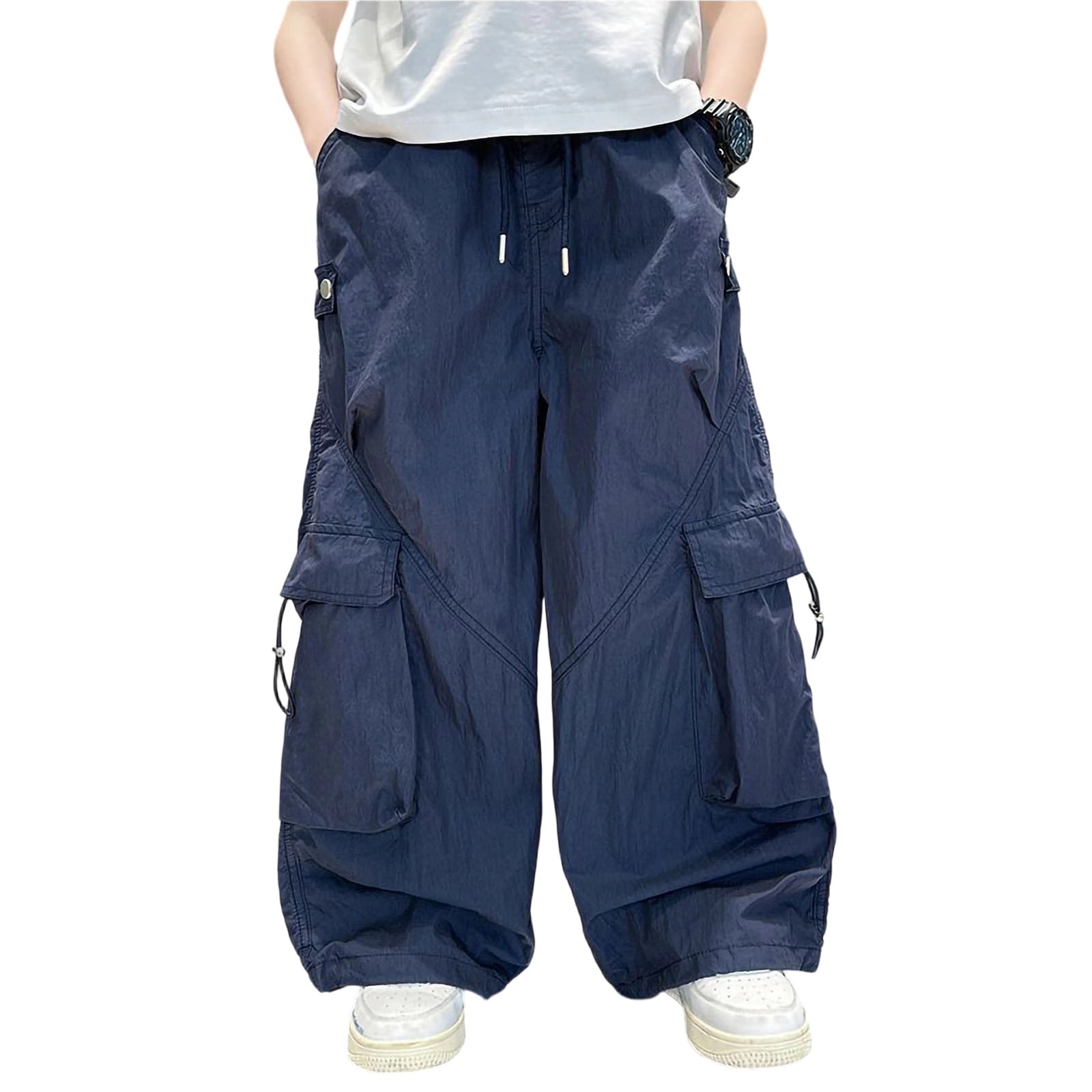 Chiccall Casual Wide Leg Boy Girl Cargo Pants Fashion Cool Ice Silk ...