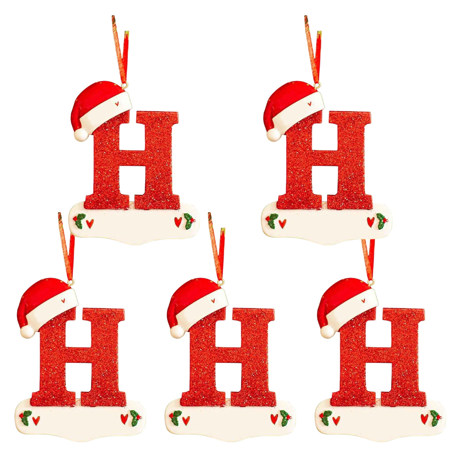 Chiccall Christmas Little Red Hat Letter Pendant DIY Writable Name 26 ...