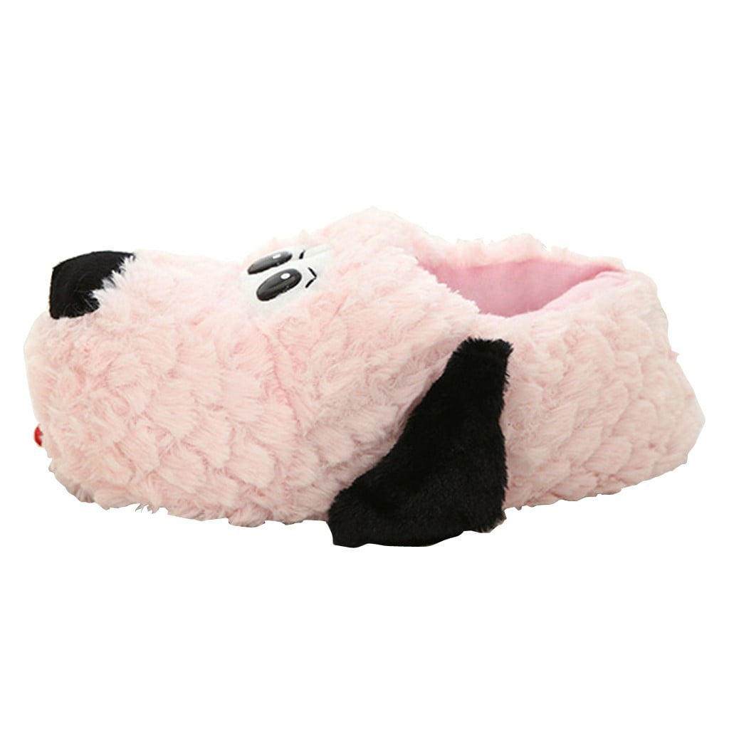 Chiccall Dog Fuzzy Animal Plush Slippers, Cute Puppy House Shoes Cozy ...