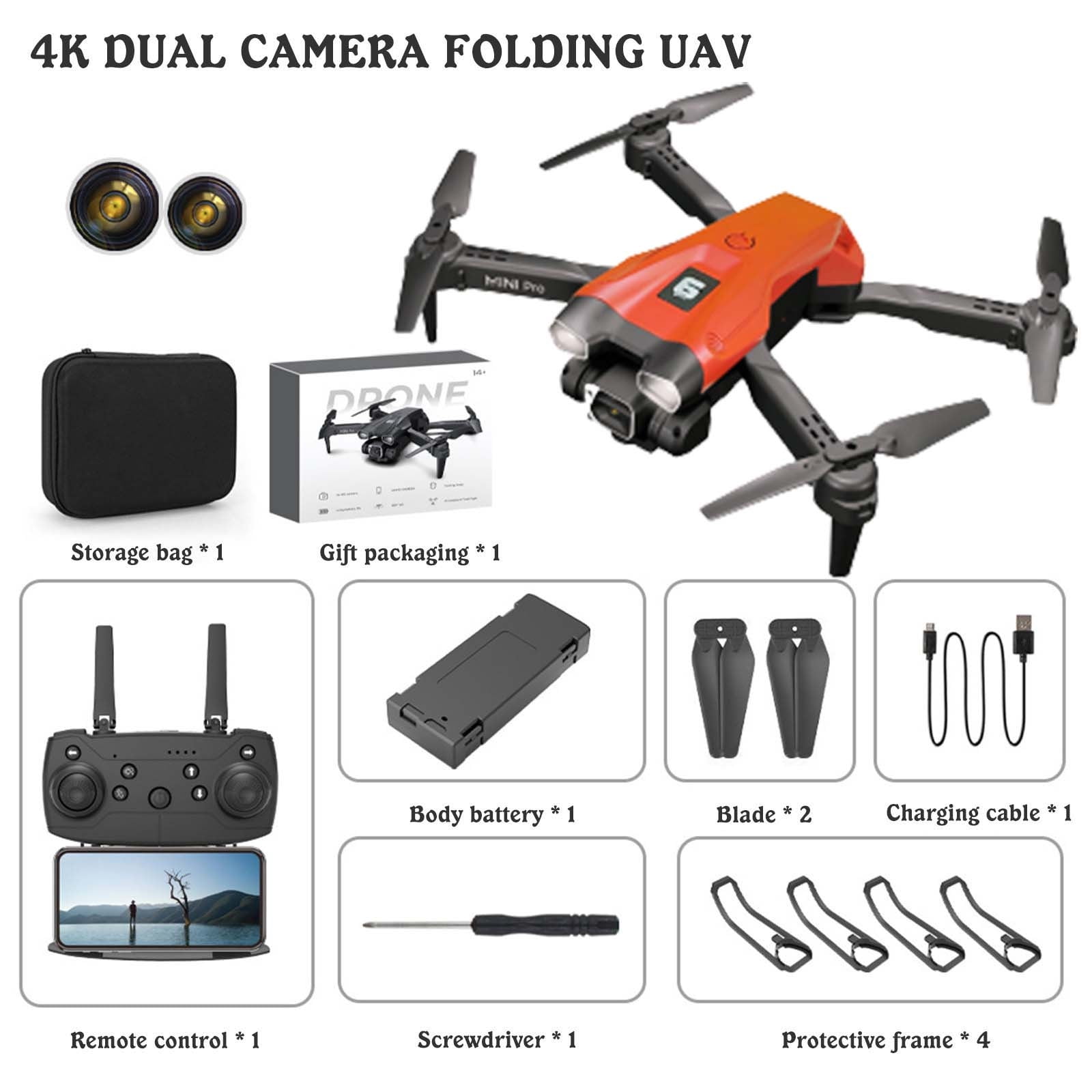 Chiccall Drone, Drone 4k Profesional HD Dual Camera, 2.4Ghz Drones Long ...