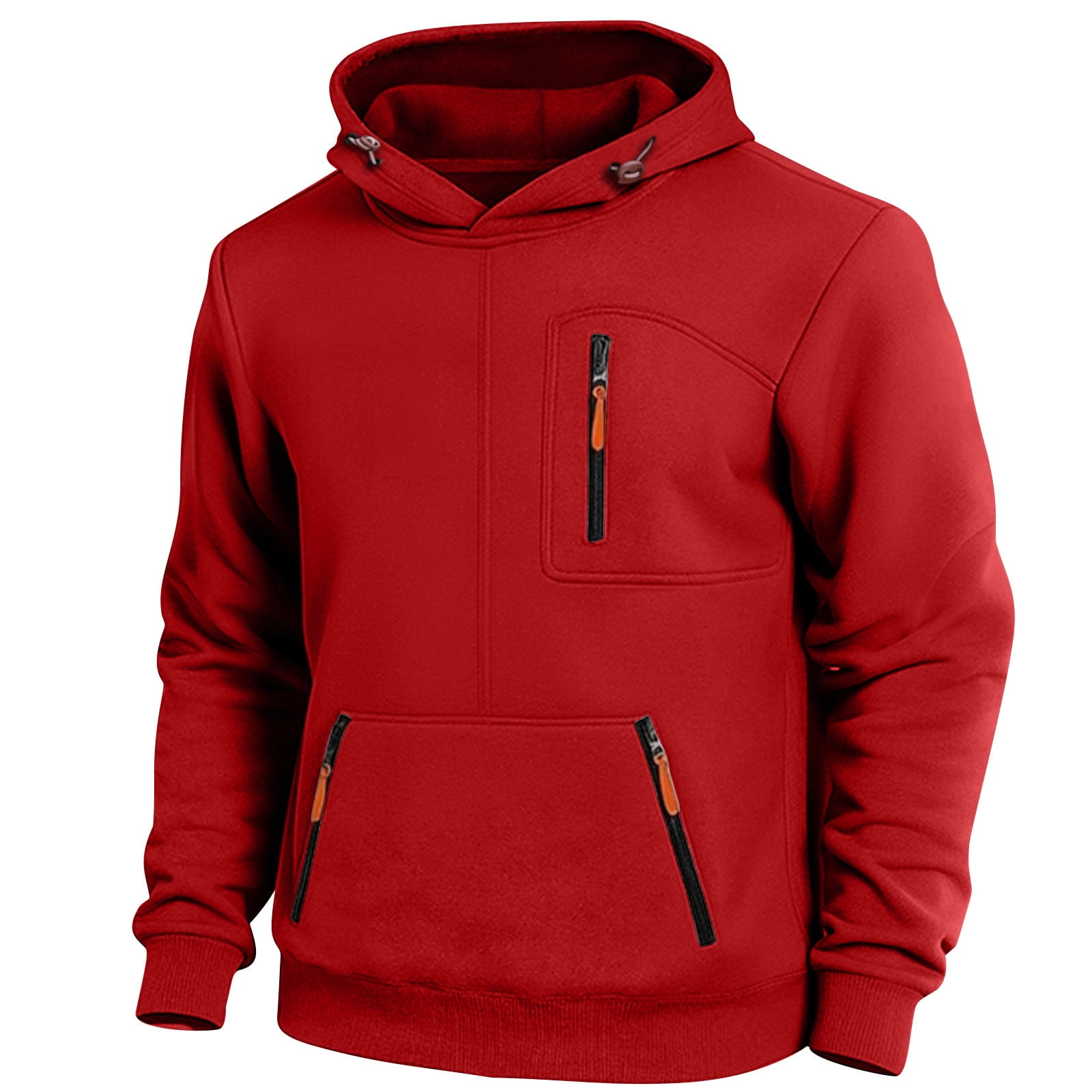 Chiccall Fleece Hoodies for Men Cargo Sweatshirts with Multiple Pockets ...