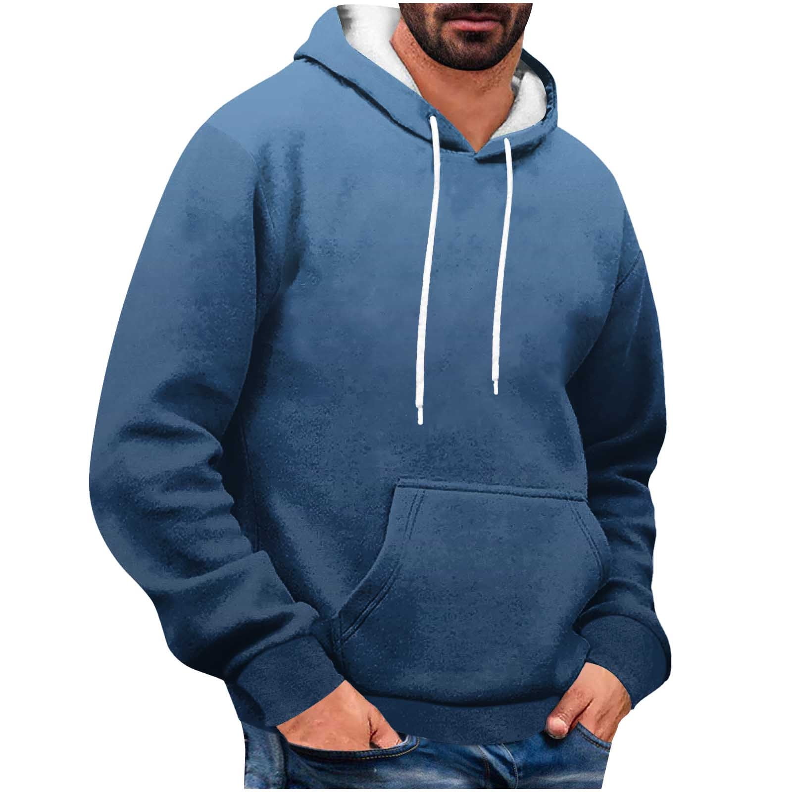 Chiccall Gradient Hoodies for Men Oversized Printed Drawstring Hooded ...