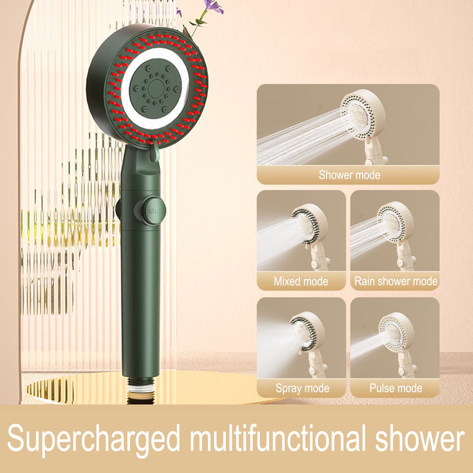Chiccall Household High Pressure Shower Heads & Showers with 5 Speed ...