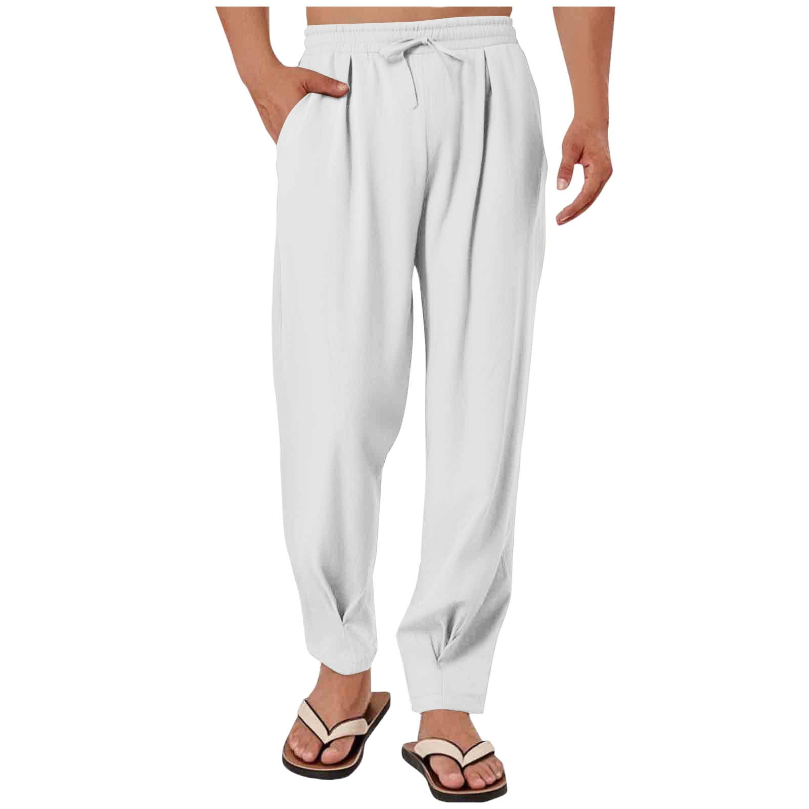 Chiccall Men's Casual Pants Loose Fit Elastic Drawstring Waist Yoga ...