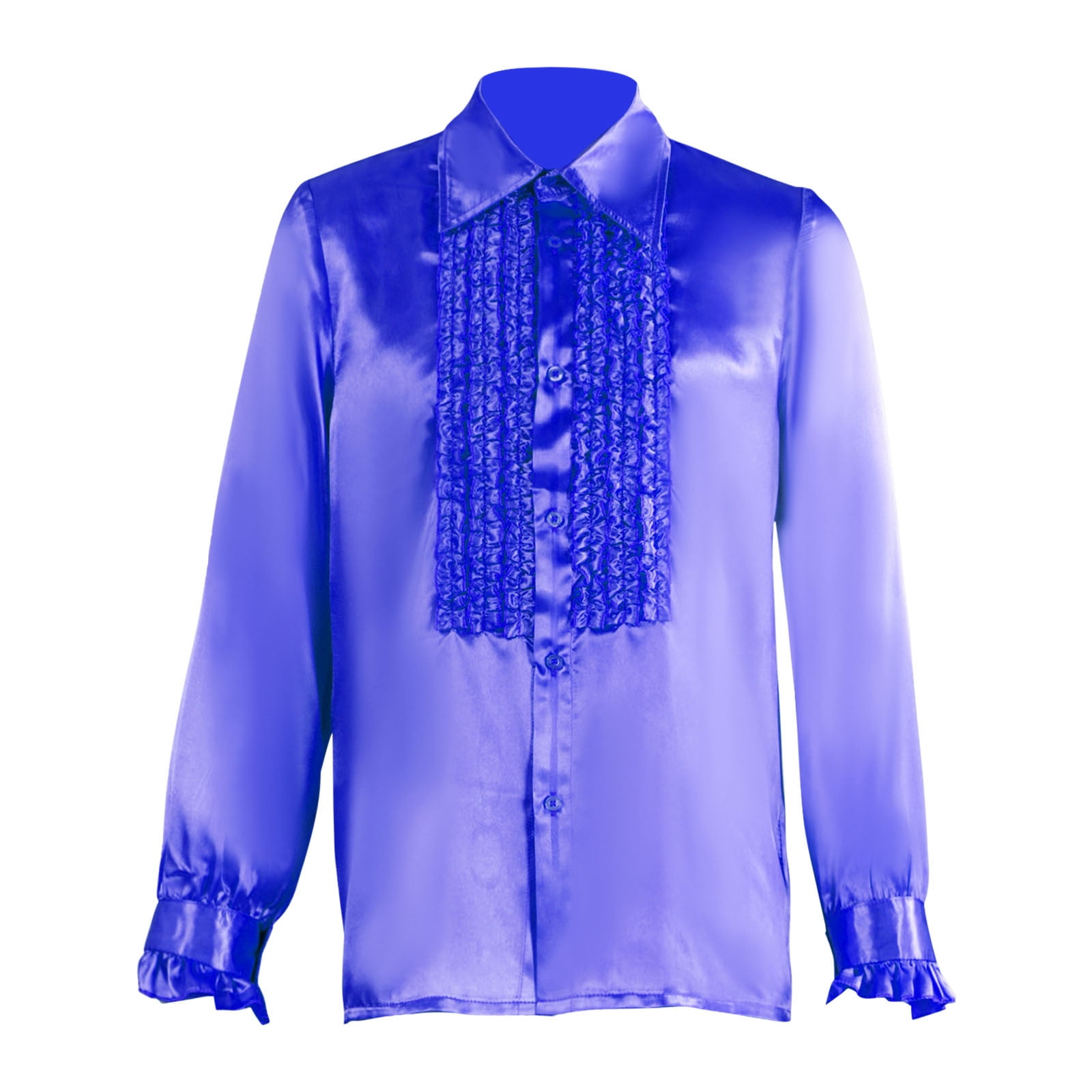 Chiccall Men's Vintage Satin Button Down Formal Stage Performance ...