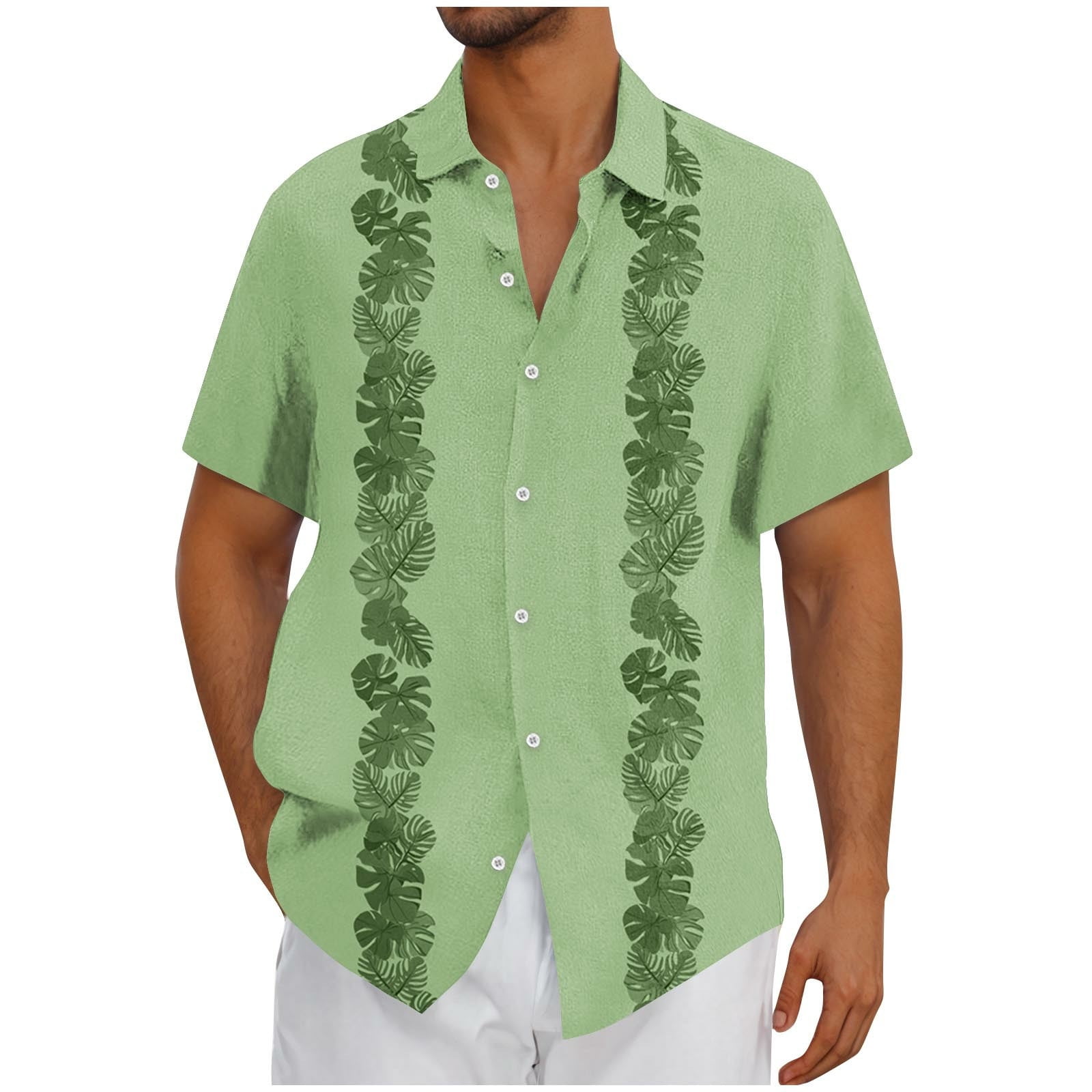 Chiccall Mens Button Down Shirts Hawaiian Tropical Beach Summer ...