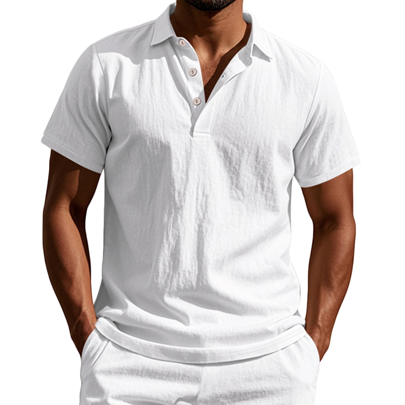 Chiccall Mens Button Up Shirts Lightweight Breathable Short Sleeve ...