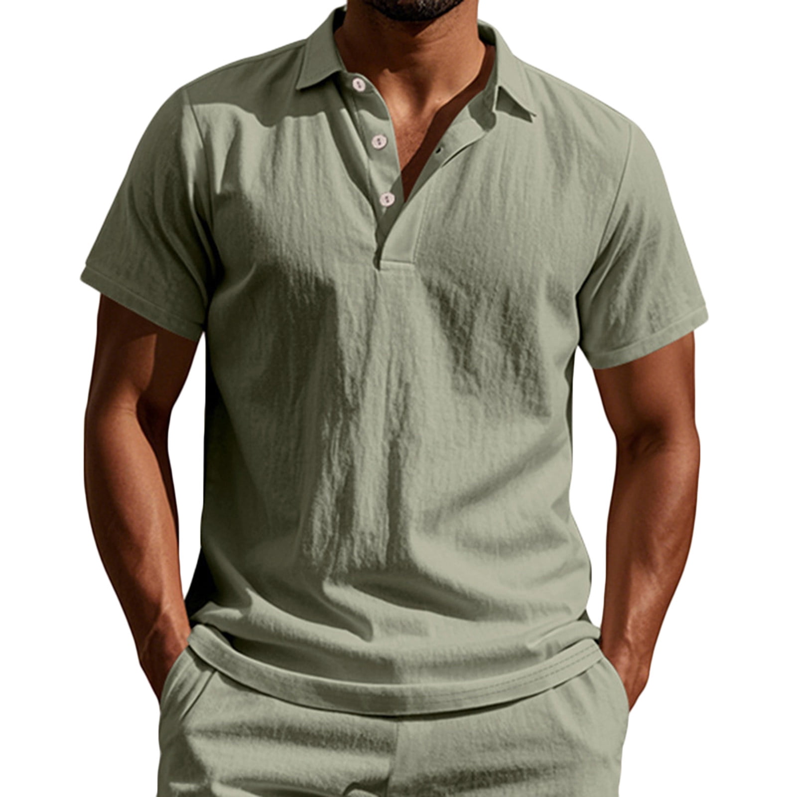 Chiccall Mens Button Up Shirts Lightweight Breathable Short Sleeve ...