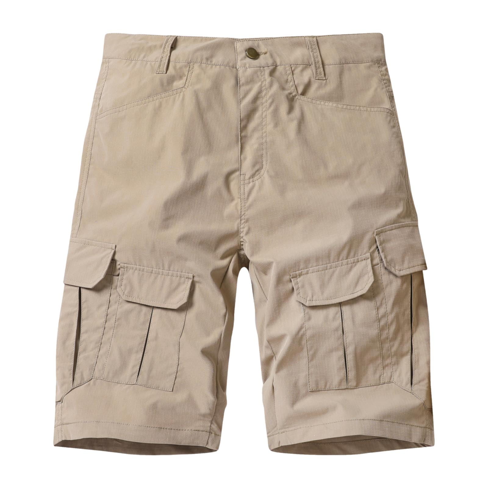 Chiccall Mens Cargo Shorts with 8 Pockets Button Zipper Summer Casual ...
