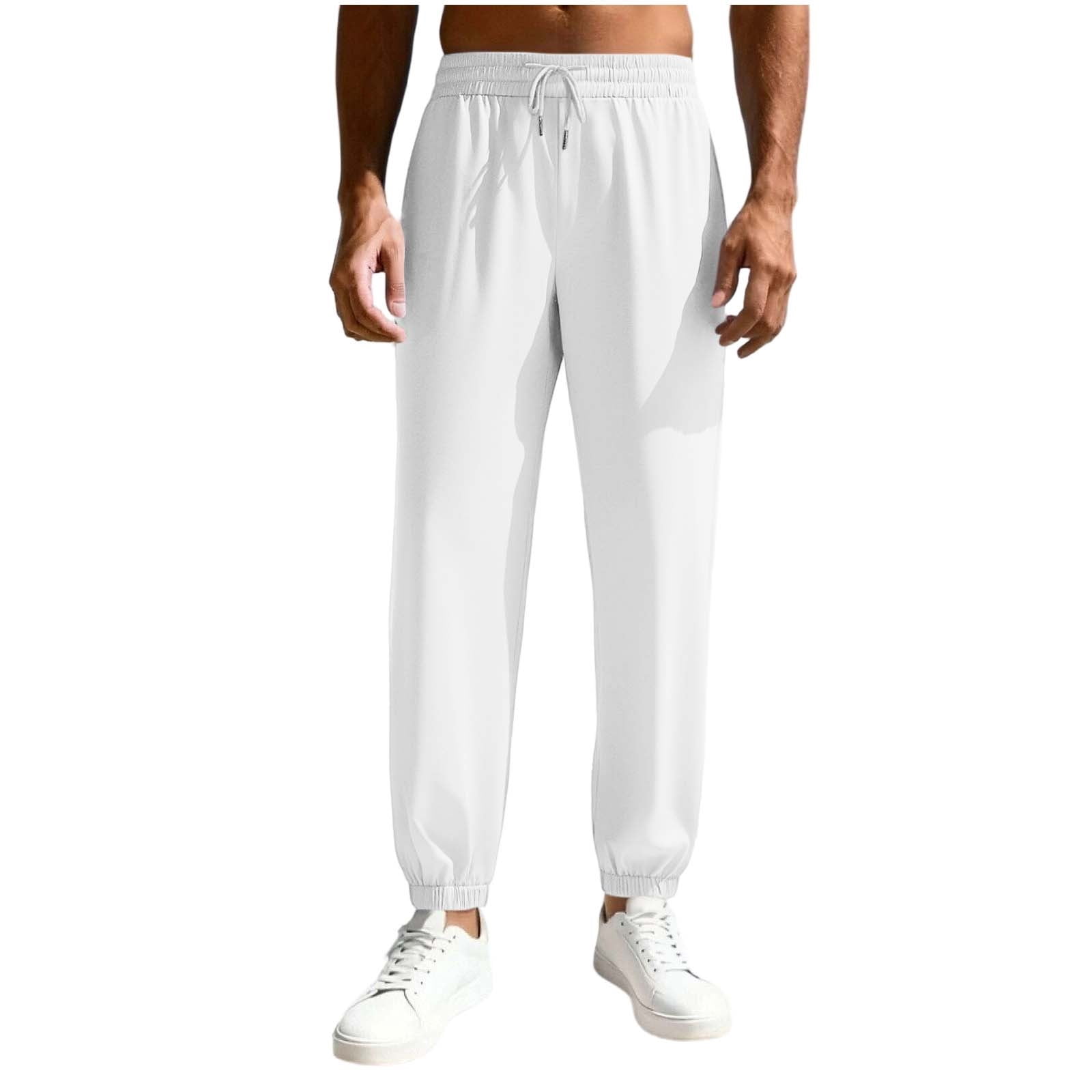 Chiccall Mens Casual Joggers Elastic Waist Drawstring Outdoor Workout ...