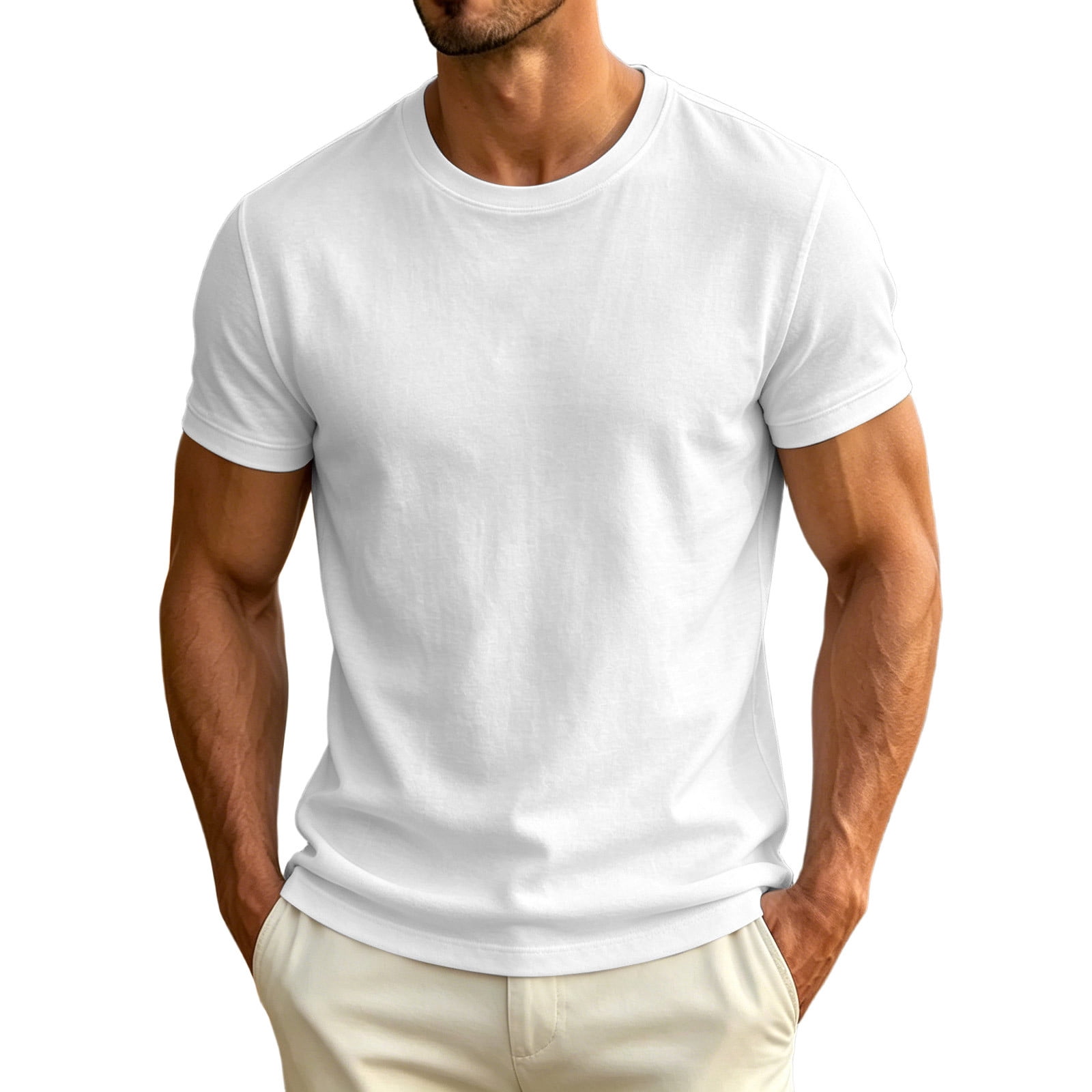 Chiccall Mens Crew Neck Tees Quick Dry Solid Short Sleeve T Shirts ...