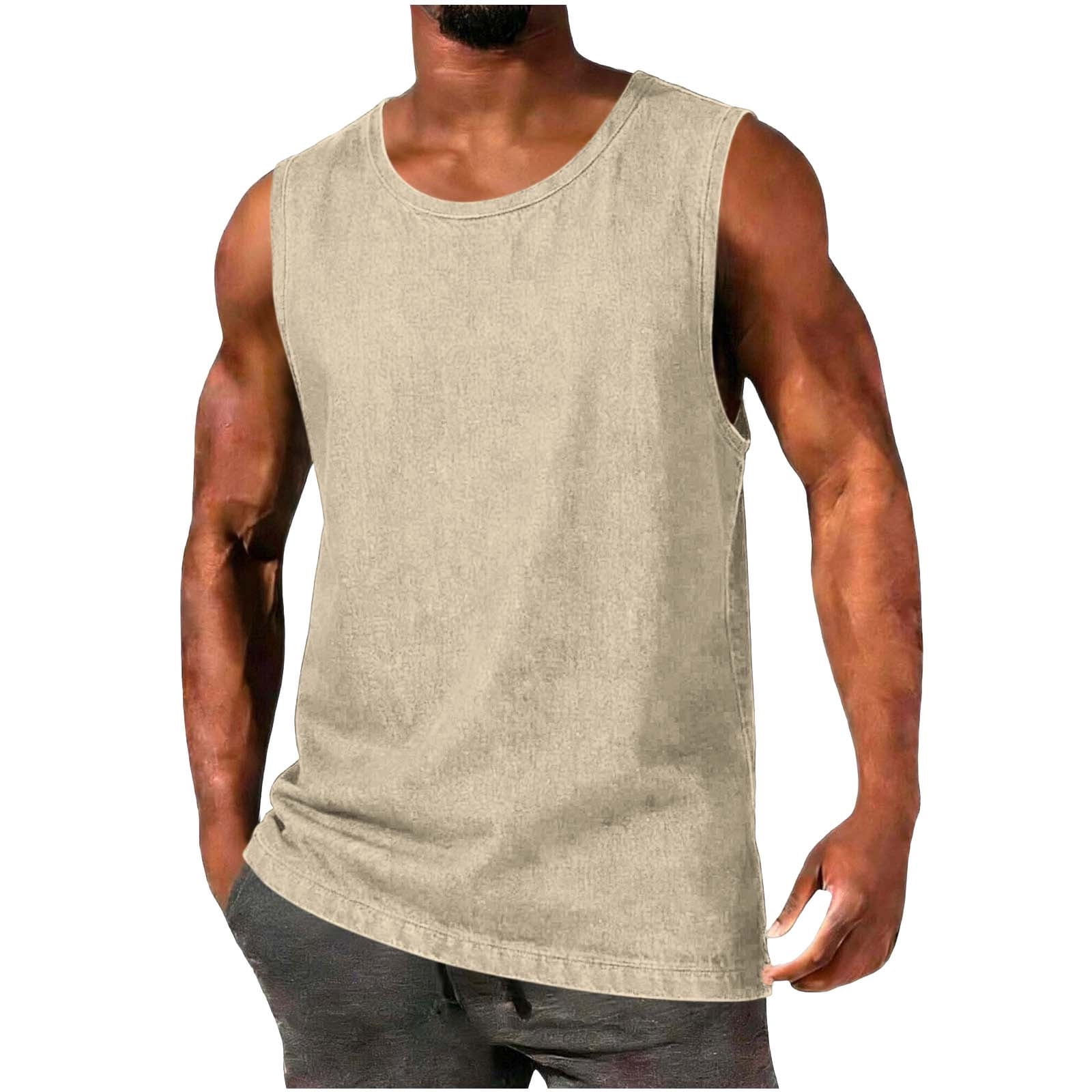 Chiccall Mens Crew Tank Top Lightweight Vintage Breathable Wicking ...