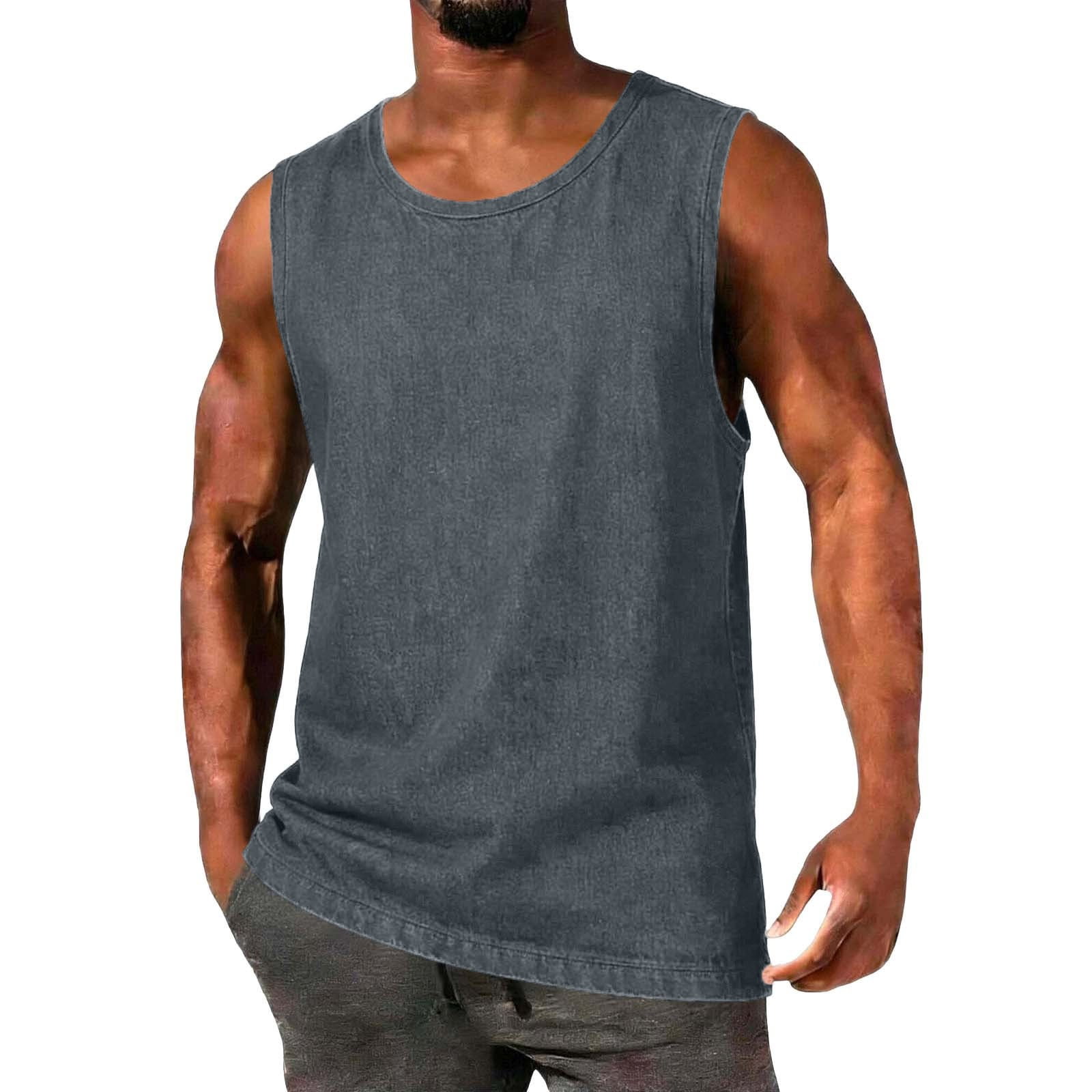 Chiccall Mens Crew Tank Top Lightweight Vintage Breathable Wicking ...