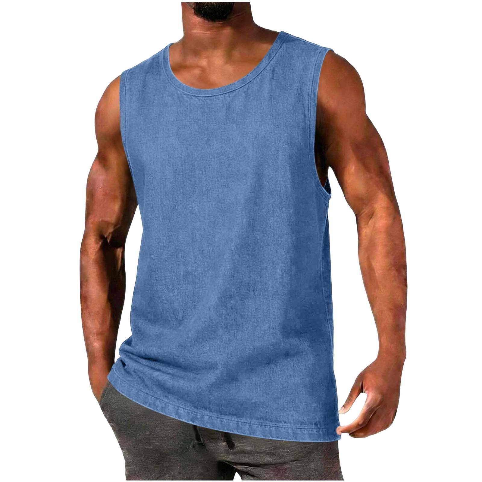 Chiccall Mens Crew Tank Top Lightweight Vintage Breathable Wicking ...