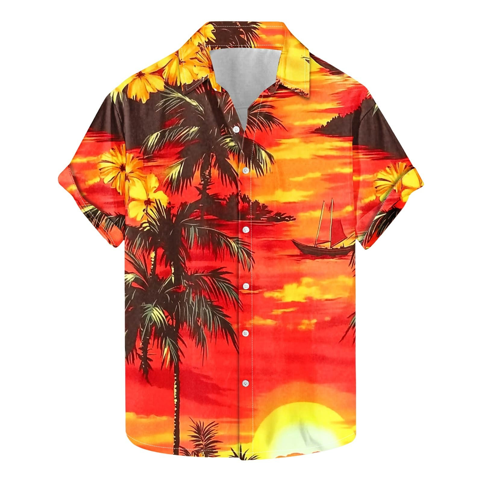 Chiccall Mens Hawaiian Summer Shirts Plus Size Tropical Beach Graphic ...
