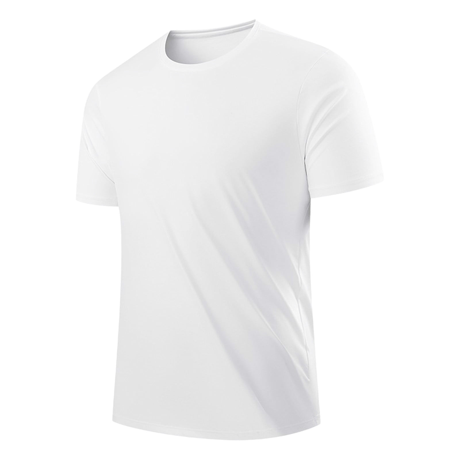 Chiccall Mens Ice Silk Tees Plus Size Short Sleeve Breathable Wicking ...
