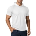 Chiccall Mens Mesh Hoodie Breathable Textured Solid Drawstring Short ...