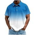 Chiccall Mens Shirts Solid Quarter Button Gradient Short Sleeve Tees ...