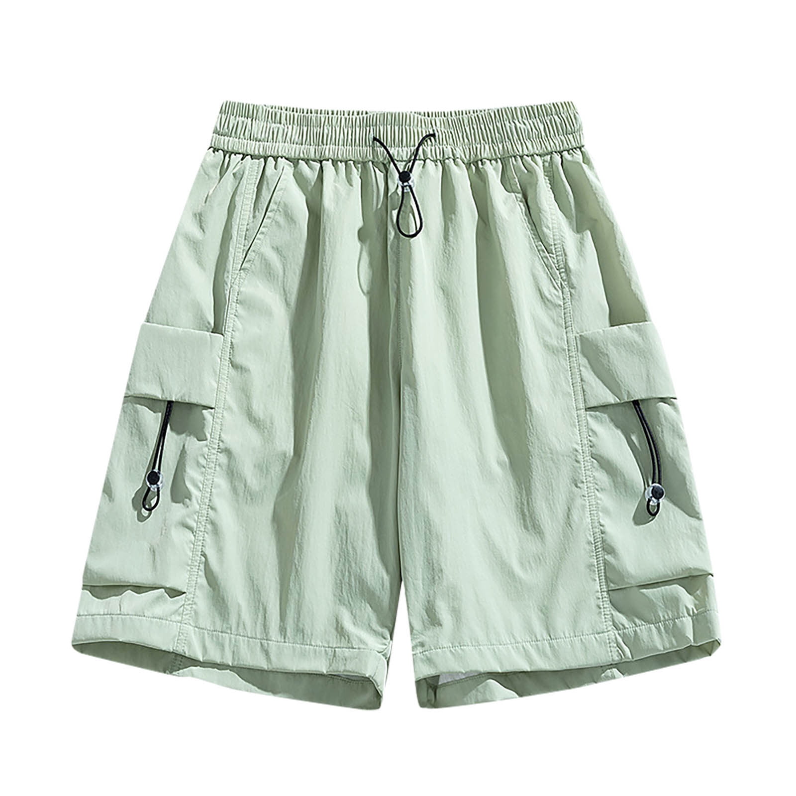 Chiccall Mens Shorts Summer Casual Solid Lightweight Multi-Pocket Cargo ...