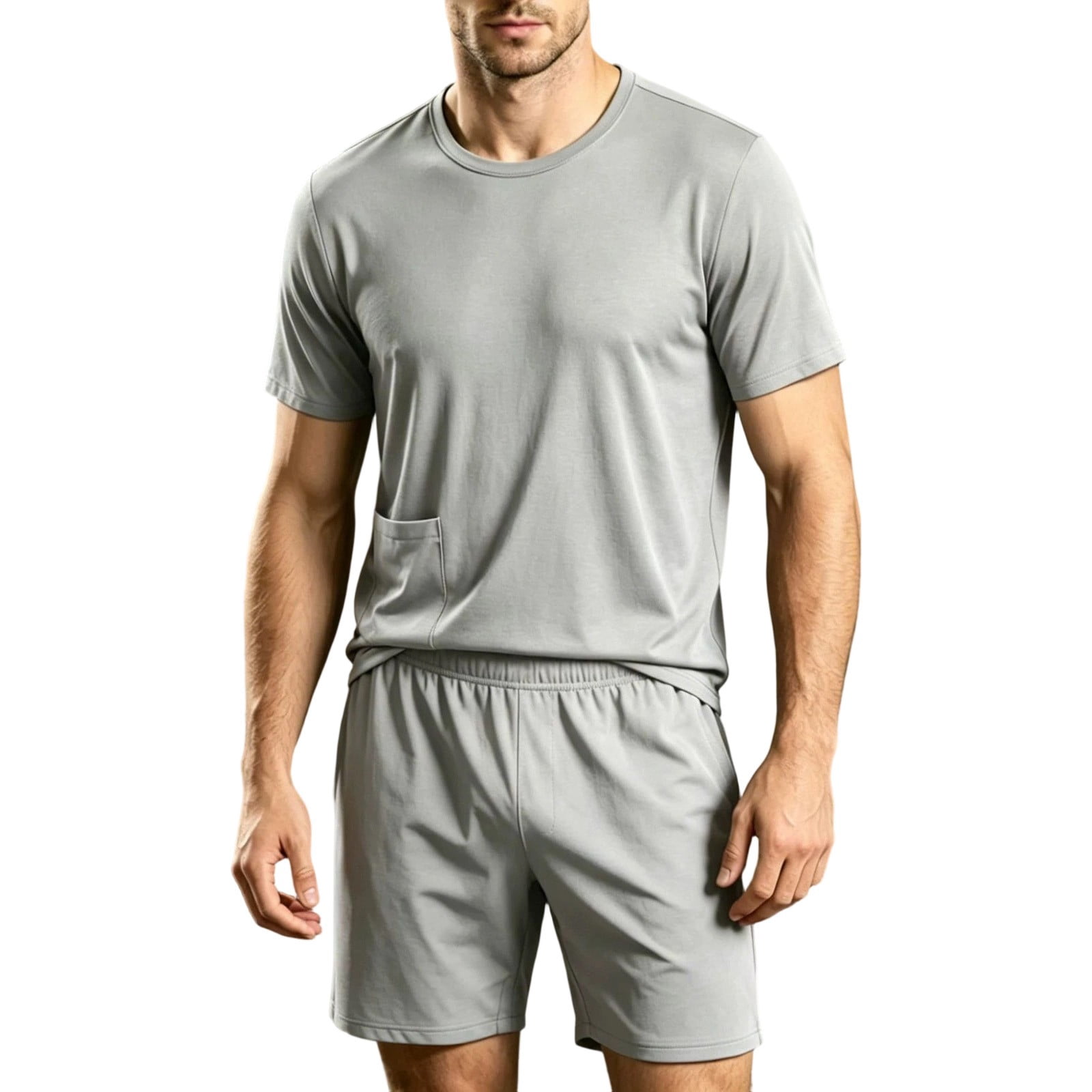 Chiccall Mens Summer Tracksuit Quick Dry 2 Piece Outfits Crew Short ...