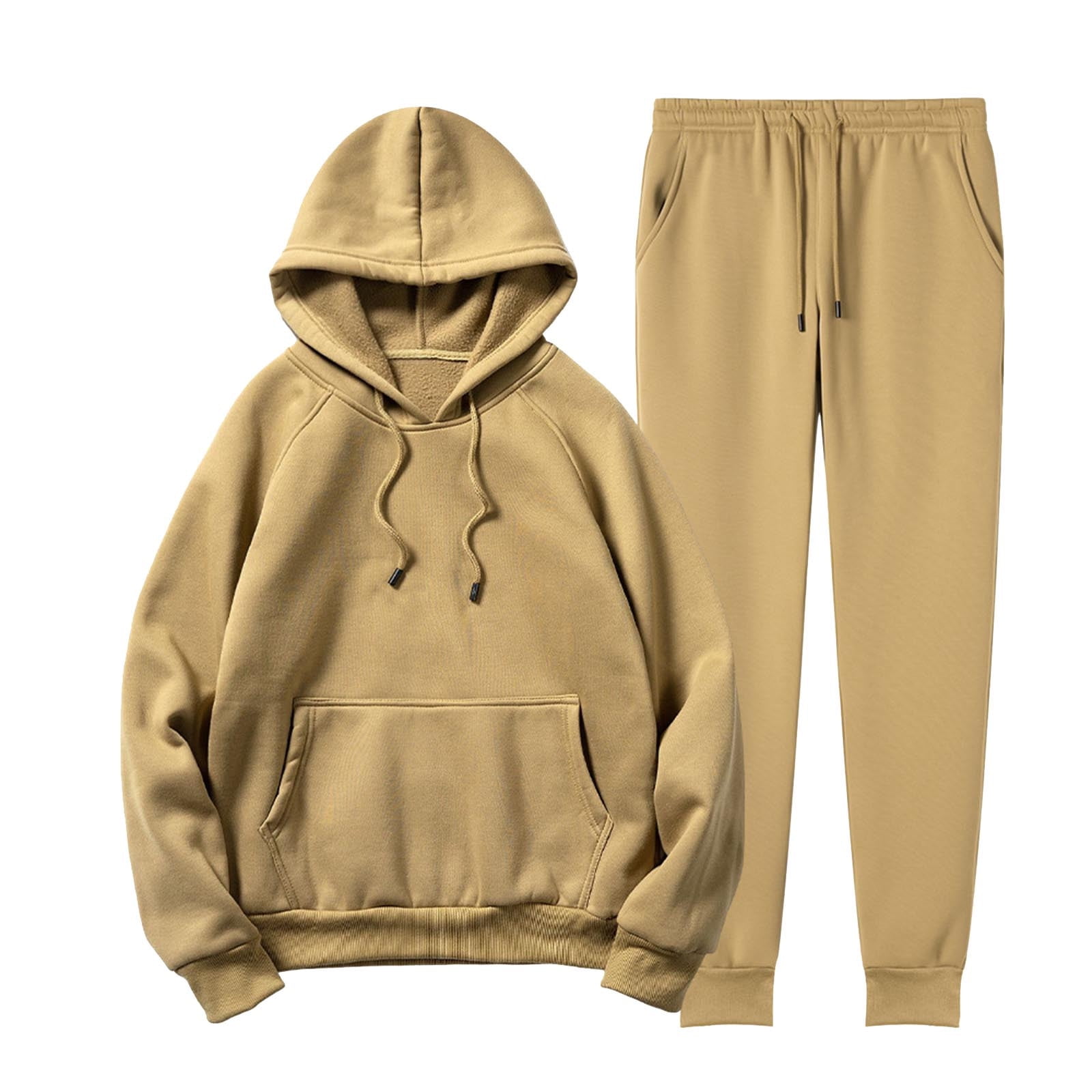 Chiccall Mens Sweatsuit 2 Piece Fleece Lined Track Suit Solid ...