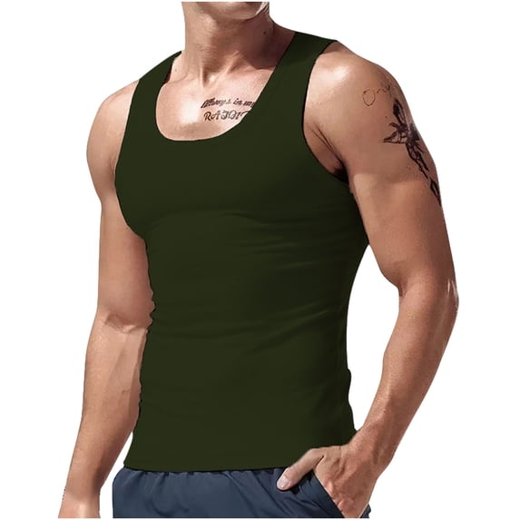 Chiccall Mens Tank Top Lightweight Breathable Wicking Solid Muscle ...