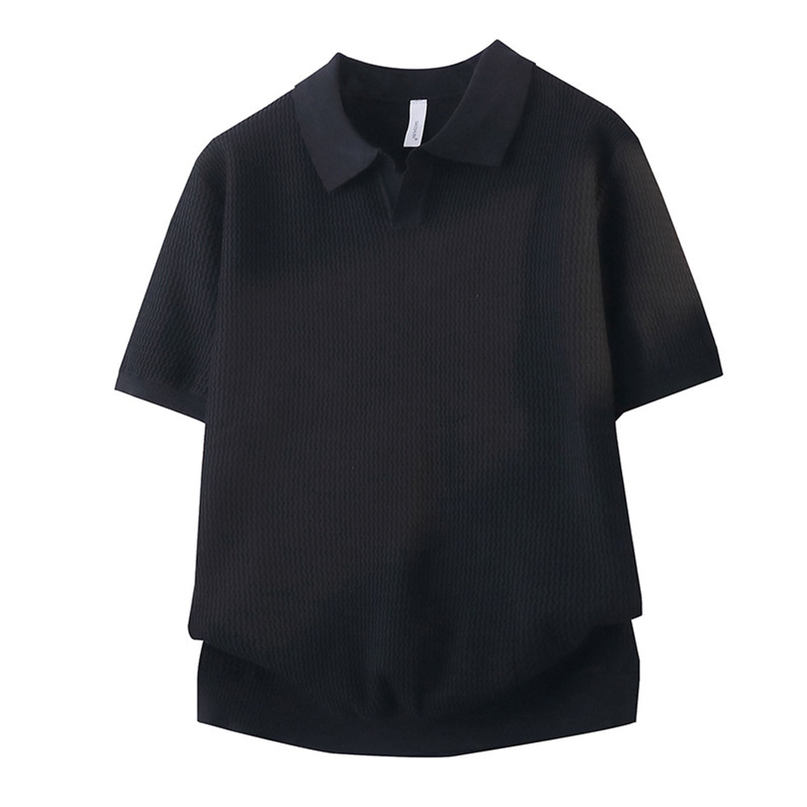 Chiccall Mens Tees Textured Knit Short Sleeve Solid Color T Shirts ...