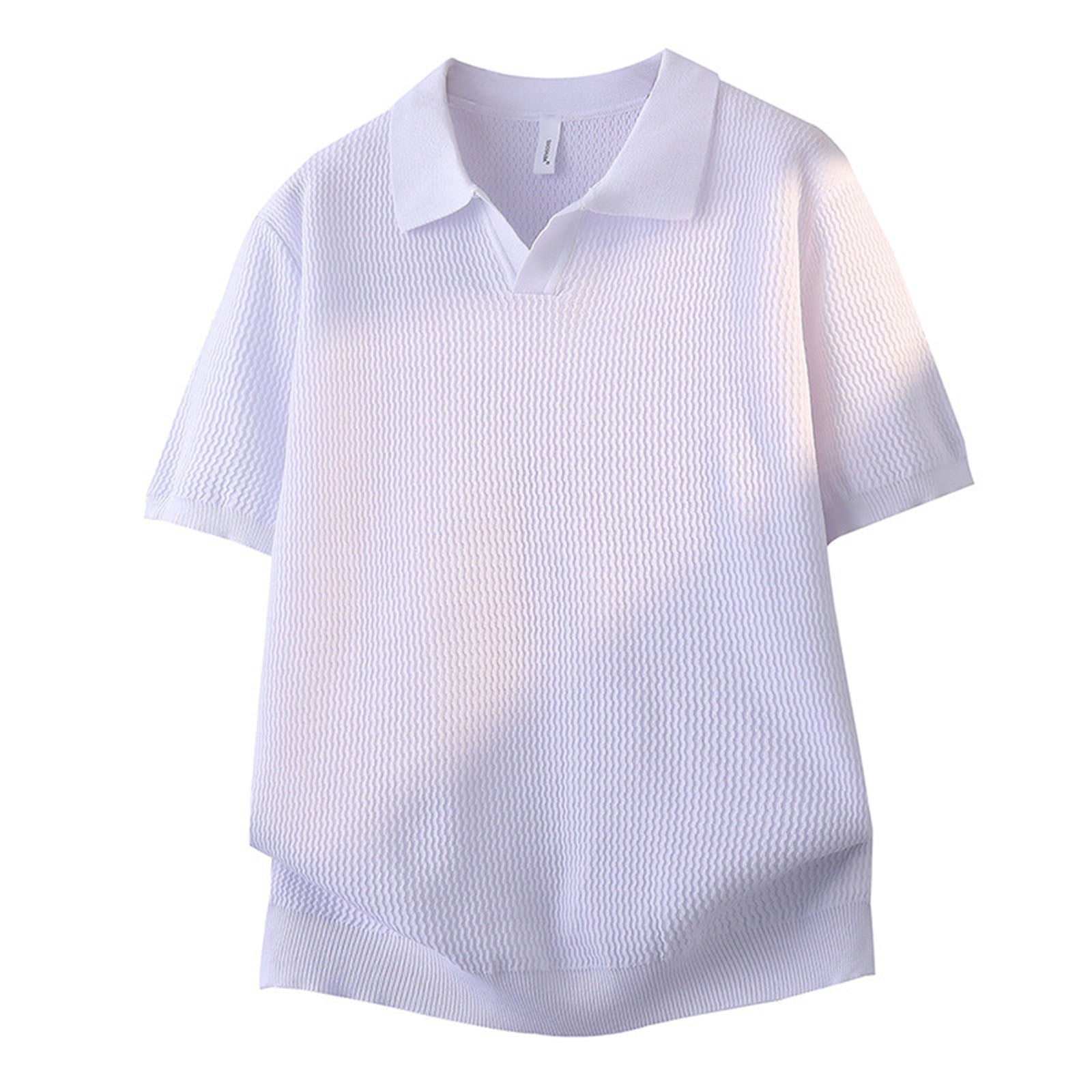 Chiccall Mens Tees Textured Knit Short Sleeve Solid Color T Shirts ...