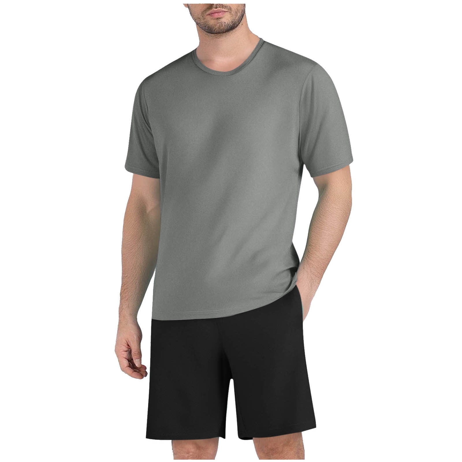 Chiccall Mens Tracksuit Mesh 2 Piece Outfits Summer Crew Short Sleeve T ...