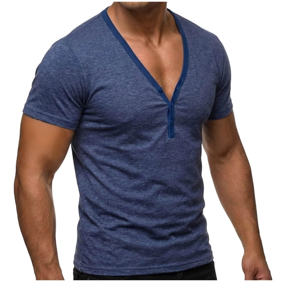 Chiccall Mens V Neck T Shirts Lightweight Breathable Wicking Short ...