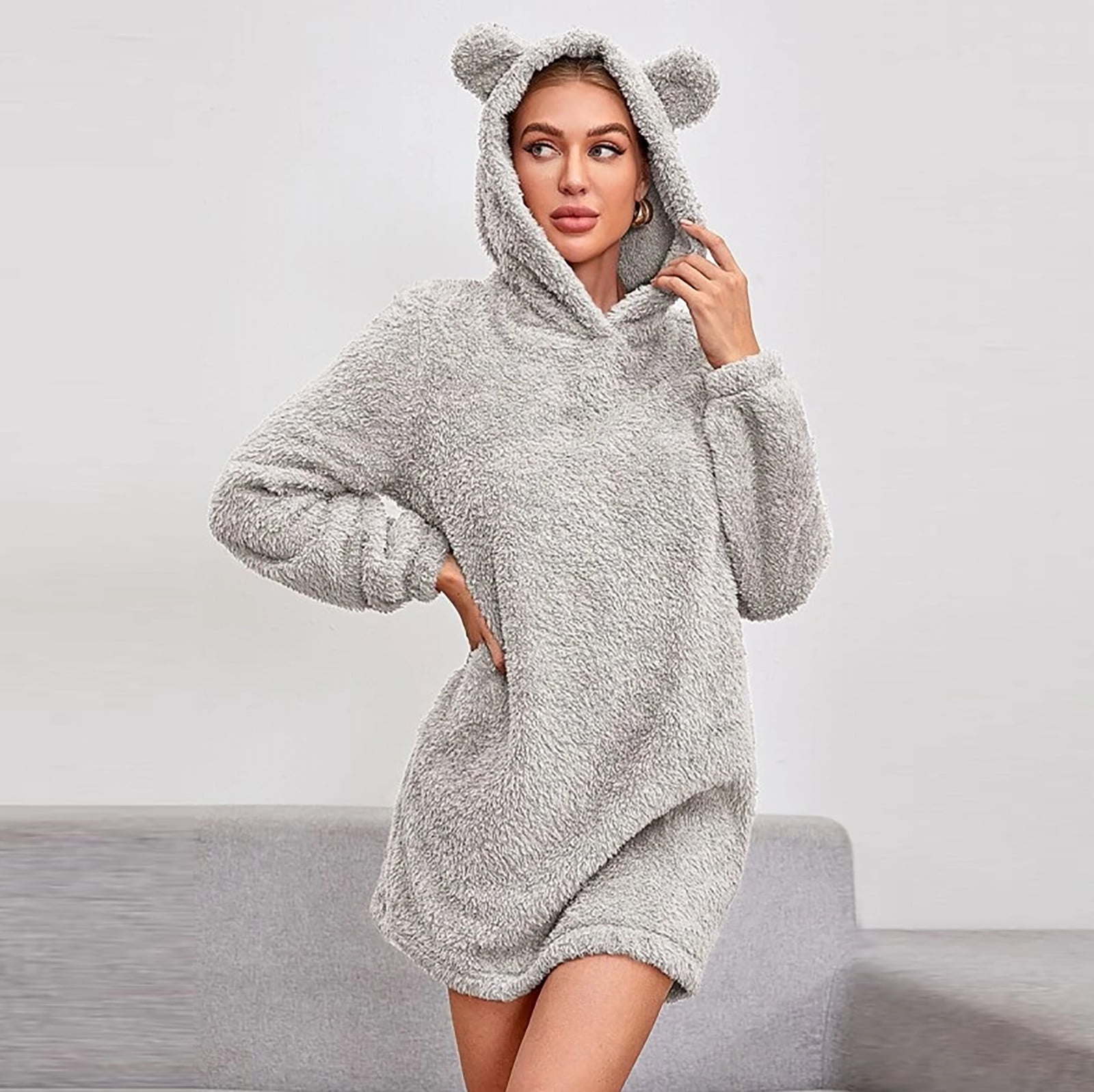 Chiccall Onesie Pajamas For Women Cute Cartoon Bear Onesise Sleepwear