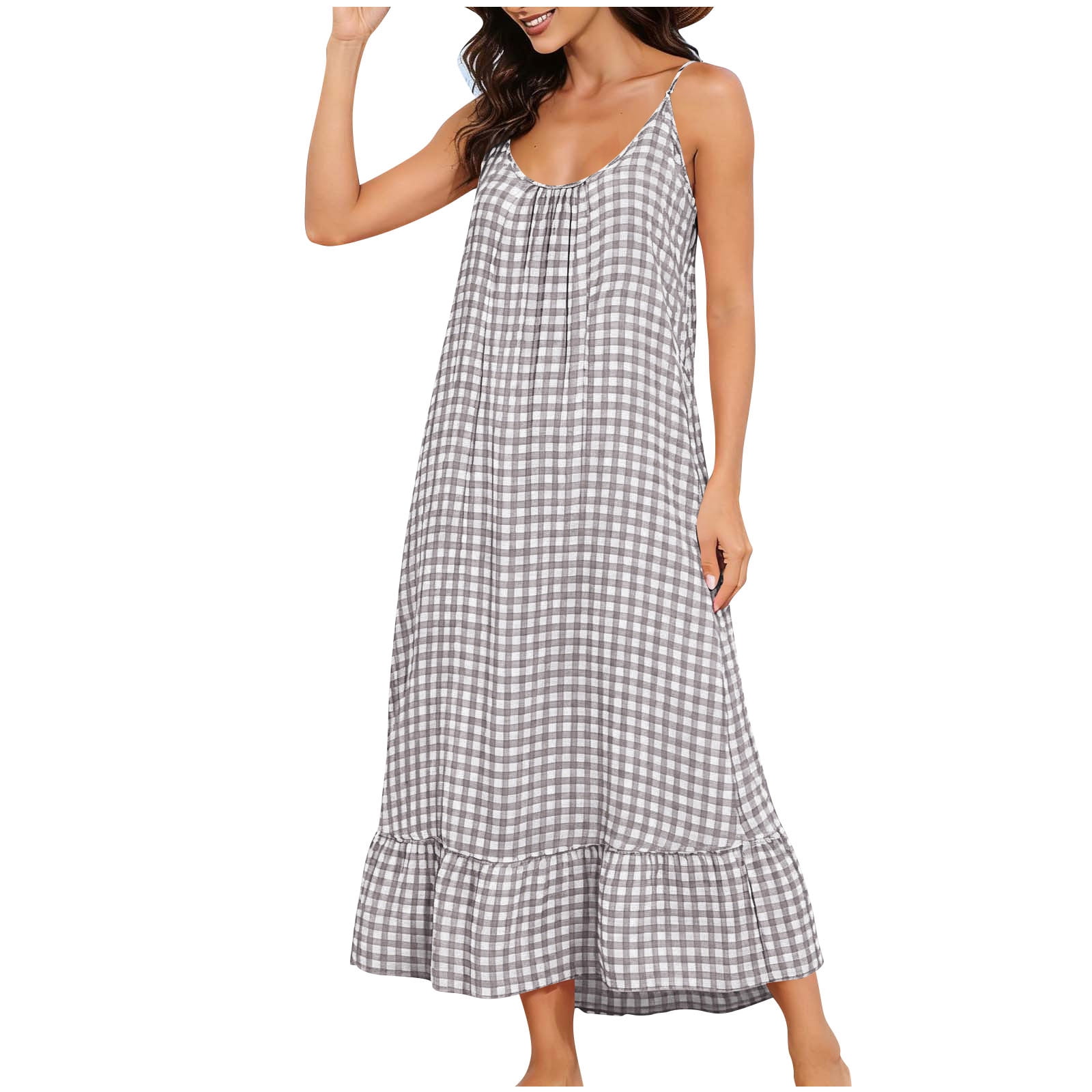 Chiccall Spaghetti Strap Summer Dresses for Women Loose Fit Sleeveless ...