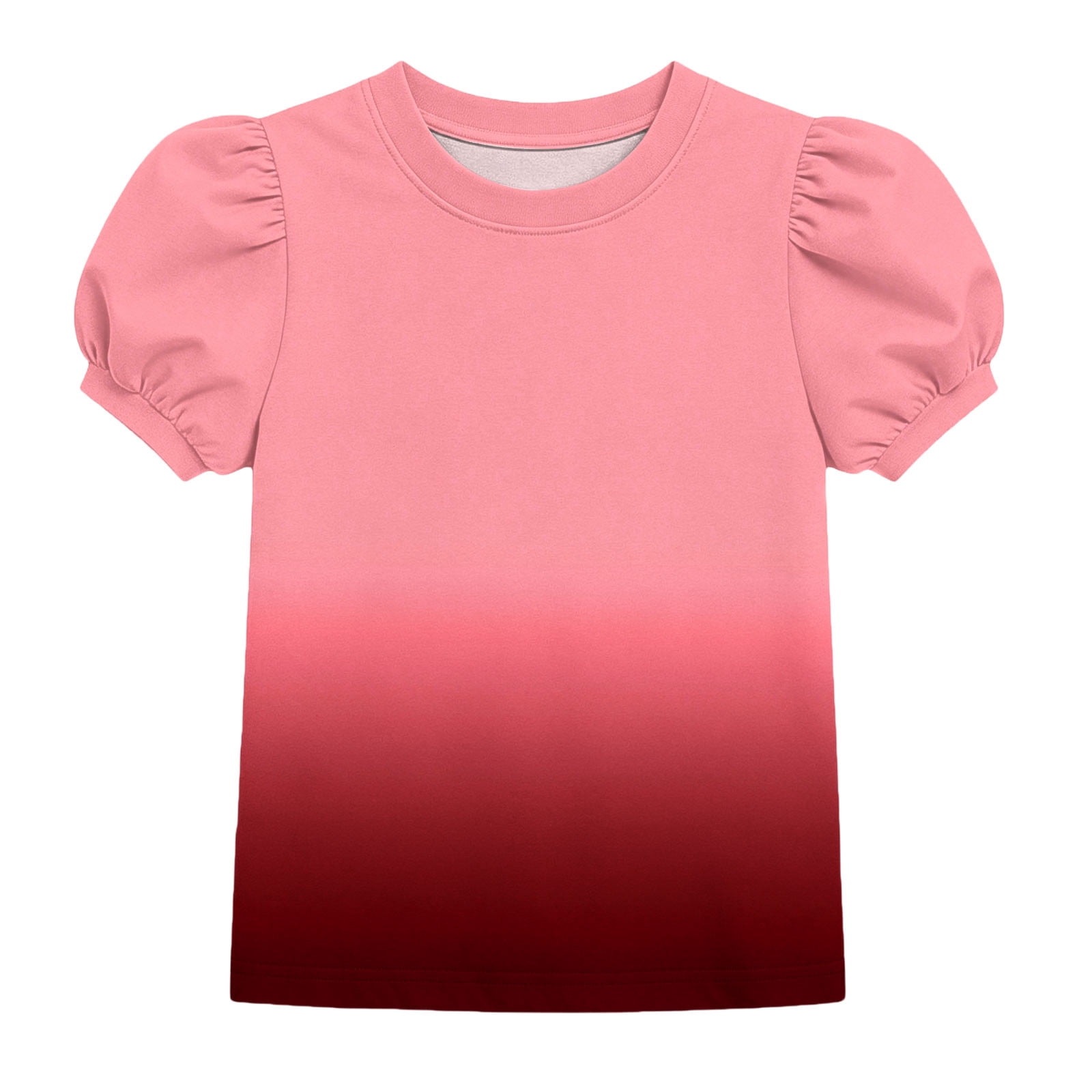 Chiccall Summer Big Girls T Shirts Trendy Black Gradient Colors Puff ...