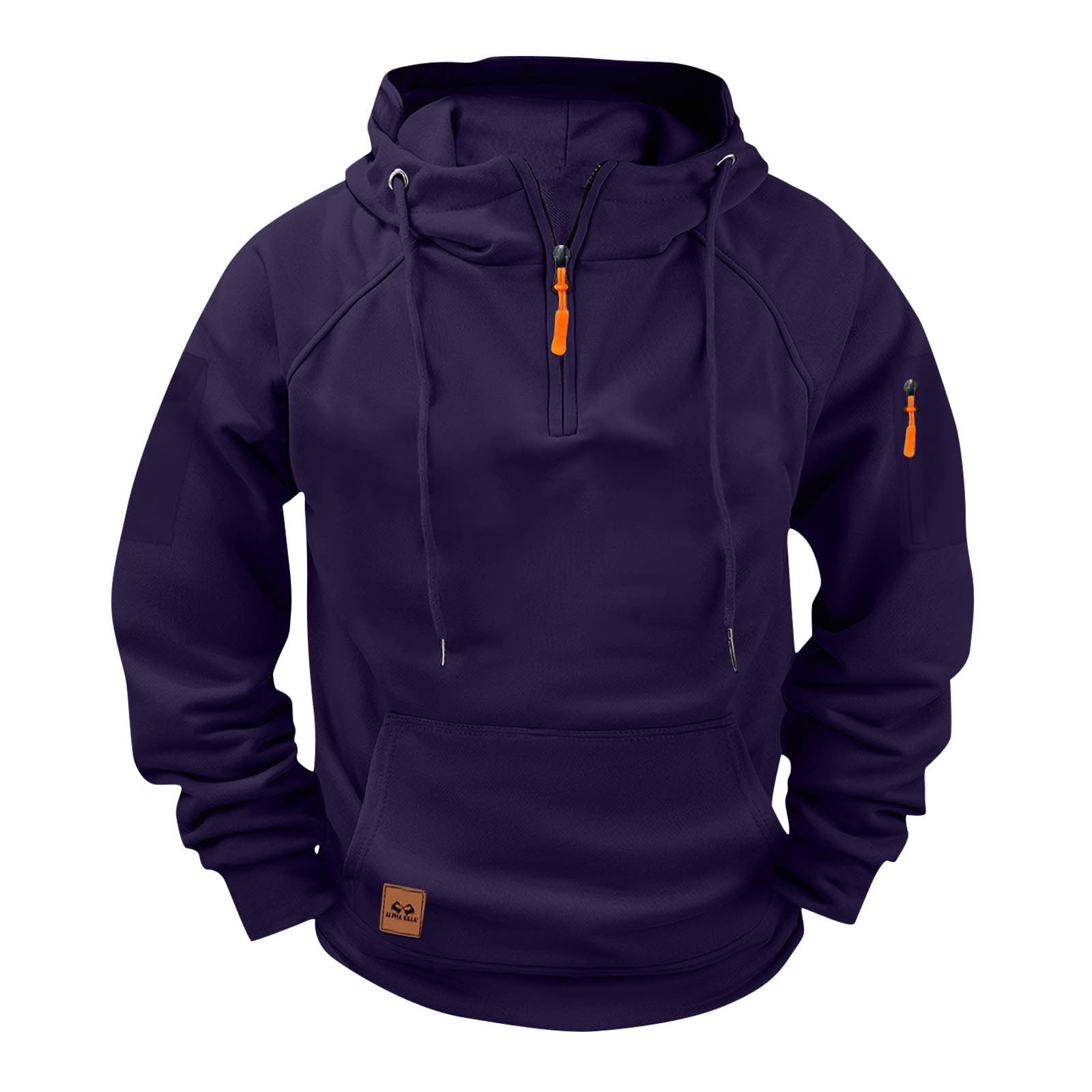 Chiccall Fleece Hoodies for Men Quarter Zip Stand Collar Tactical ...