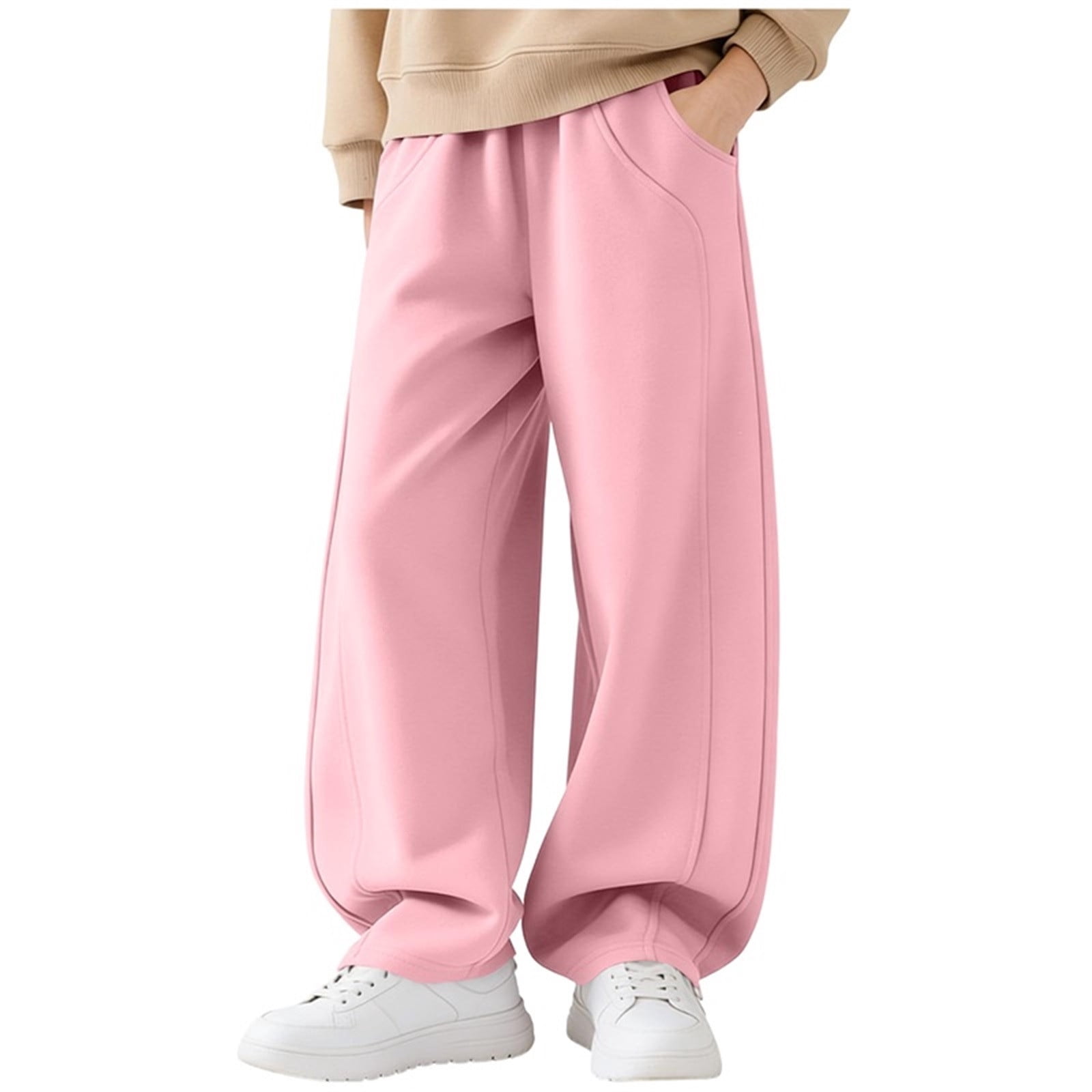 Chiccall Toddler and Big Kids Plaid Khaki Pants Basics Wide Leg Cute ...