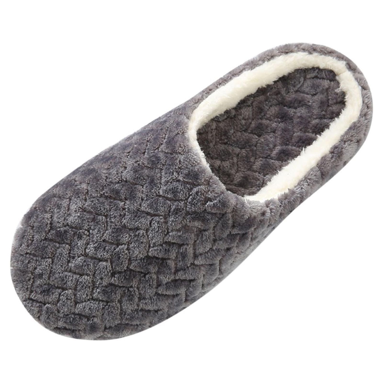 Chiccall Winter Warm Slippers, Faux Fur Lined Comfy Memory Foam, Anti ...