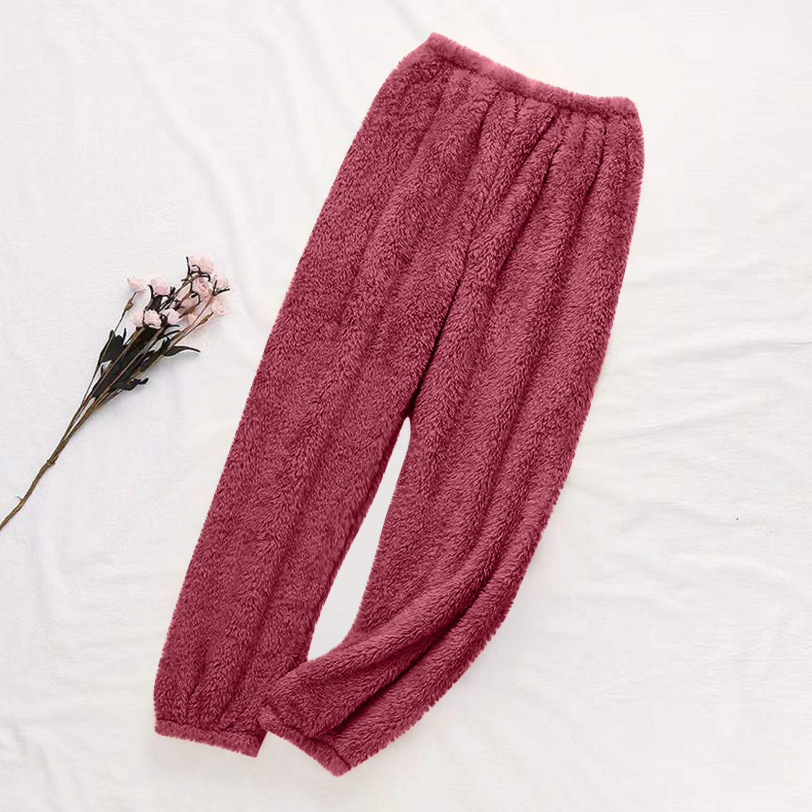 Chiccall Women Fleece Pants Warm Fuzzy Sleepwear Comfy Loose Plush Home ...
